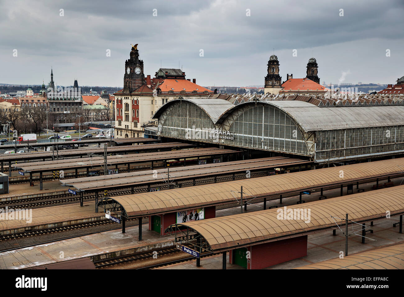 Prague main railway station Stock Photo - Alamy
