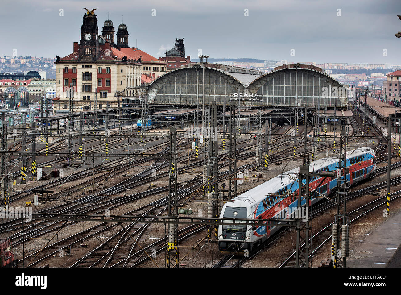 Prague main railway station Stock Photo - Alamy