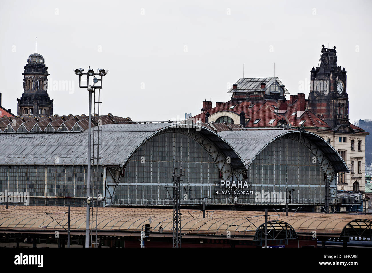 Prague main railway station Stock Photo - Alamy