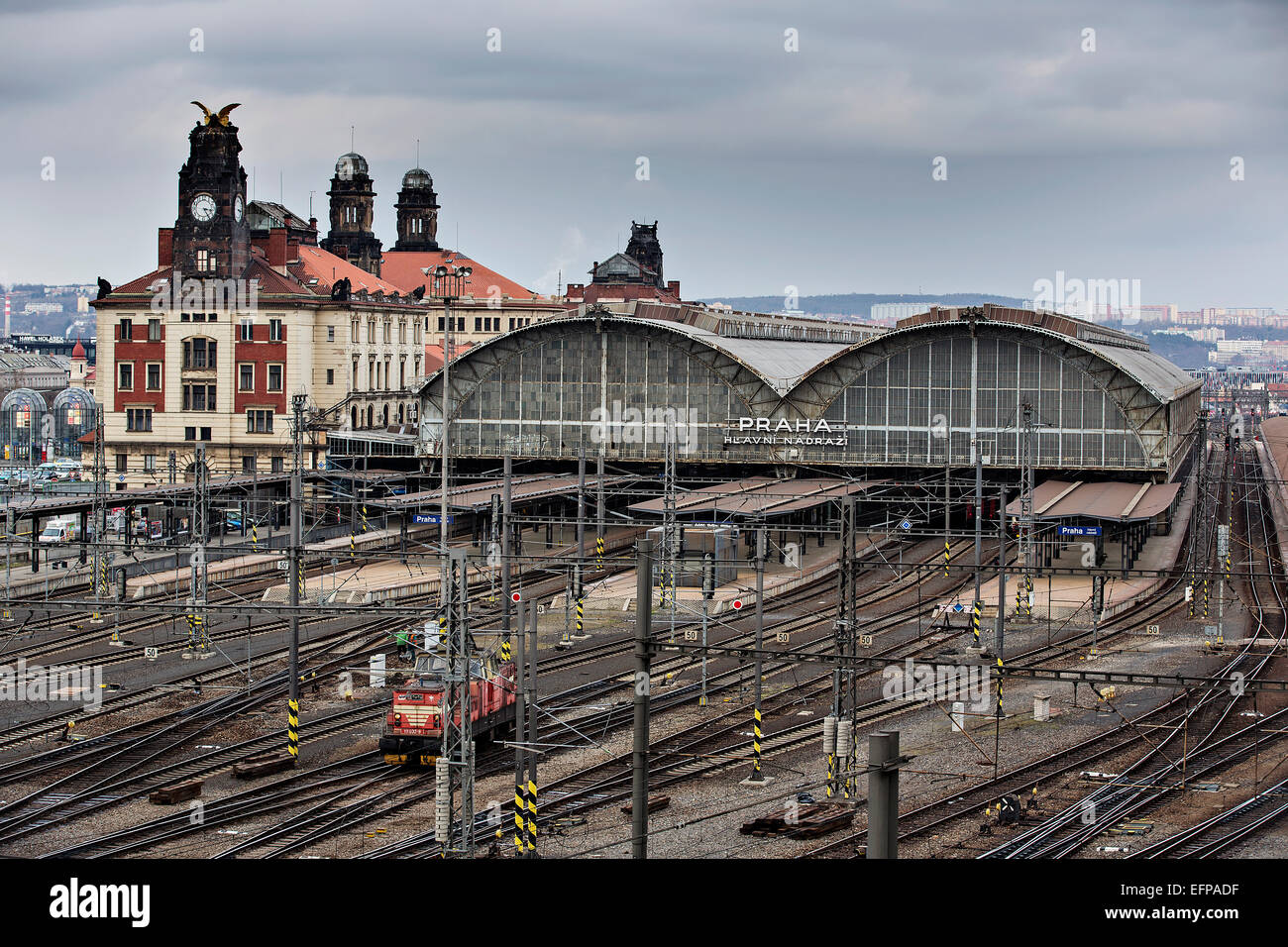 Prague main railway station Stock Photo - Alamy
