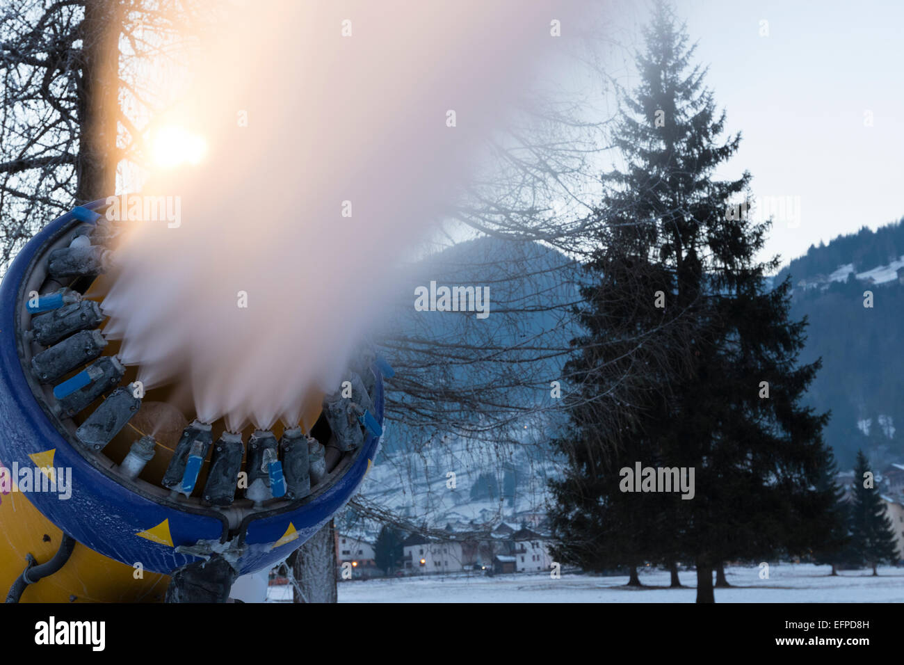 Snow cannon close up in the dolomites Stock Photo - Alamy