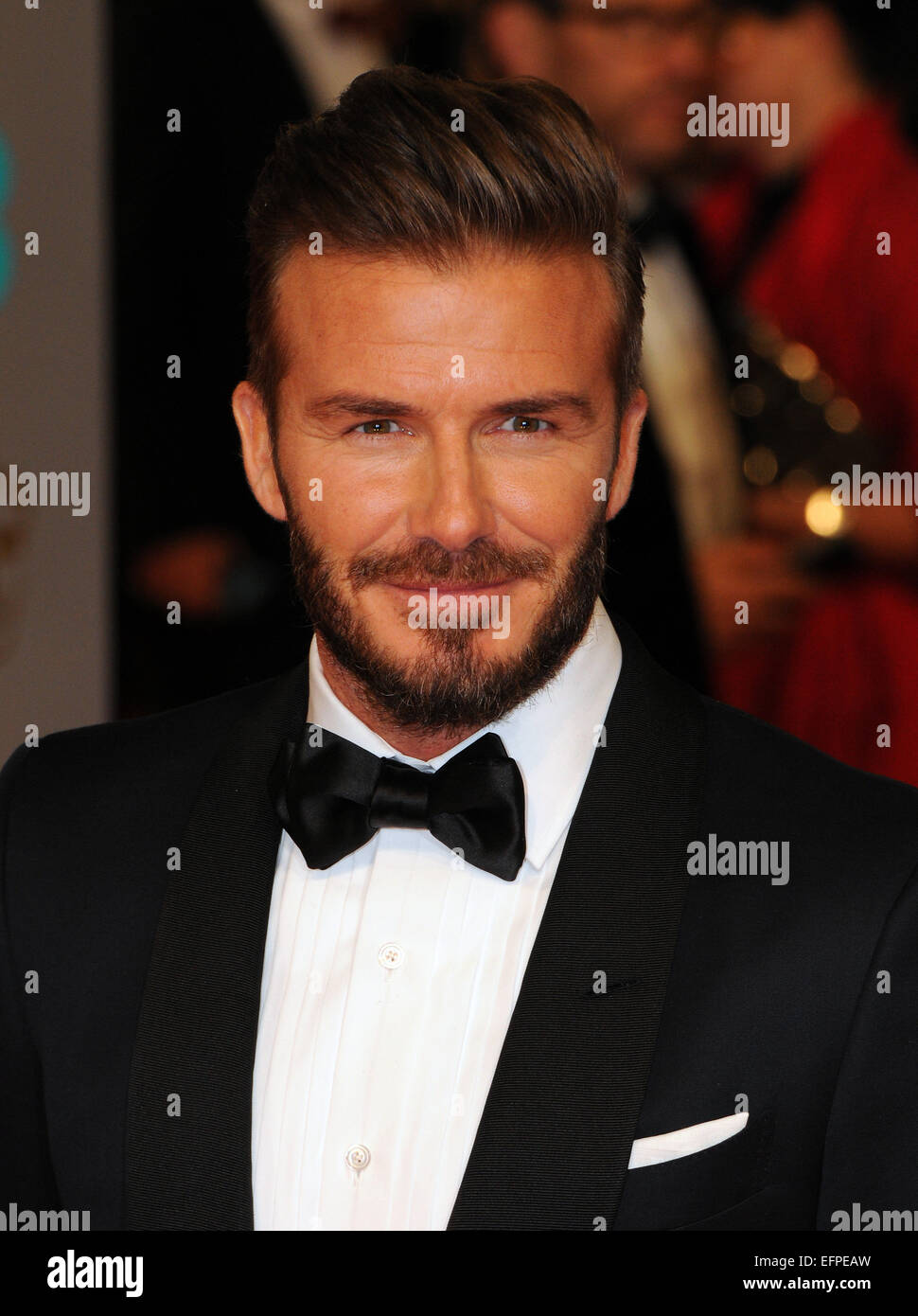 London, UK. 8th February, 2015. David Beckham arrives at the 67th ...