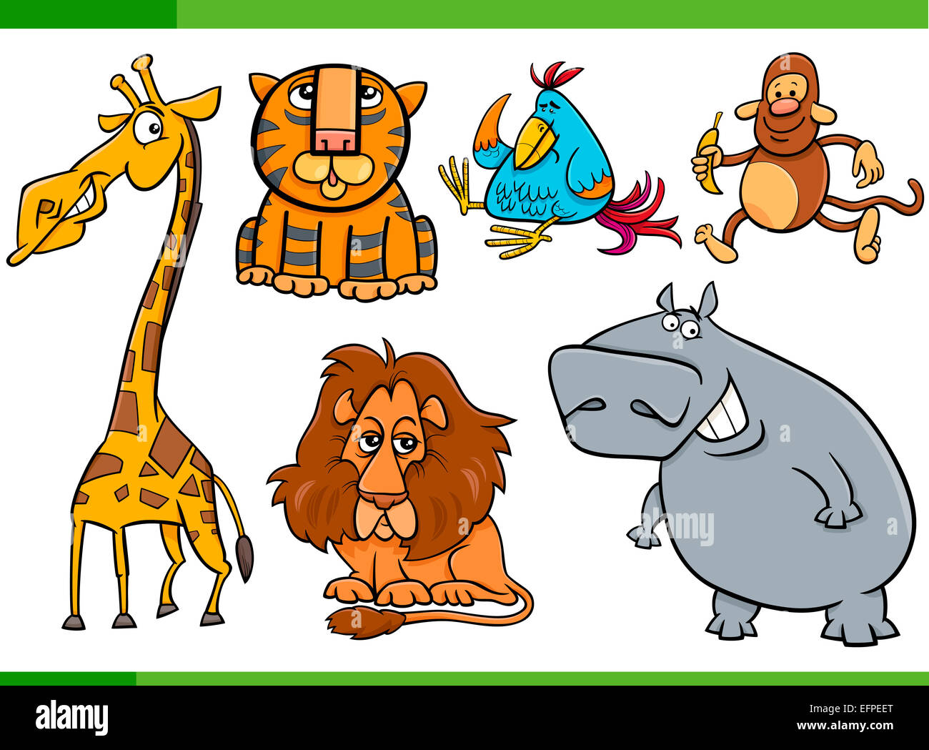 Cartoon Illustration of Animals Characters Set Stock Photo - Alamy
