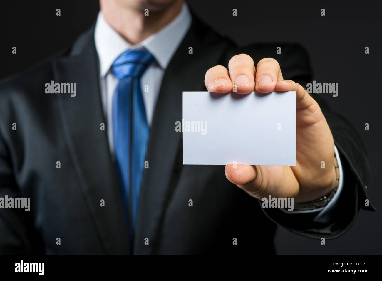 businessman show blank business card for you Stock Photo - Alamy