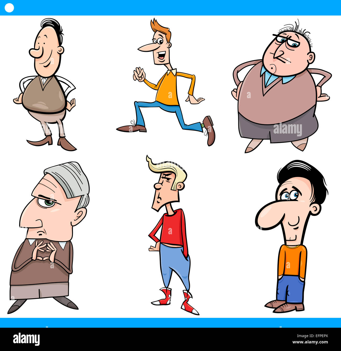 Cartoon Illustration Set of Men Characters Stock Photo - Alamy