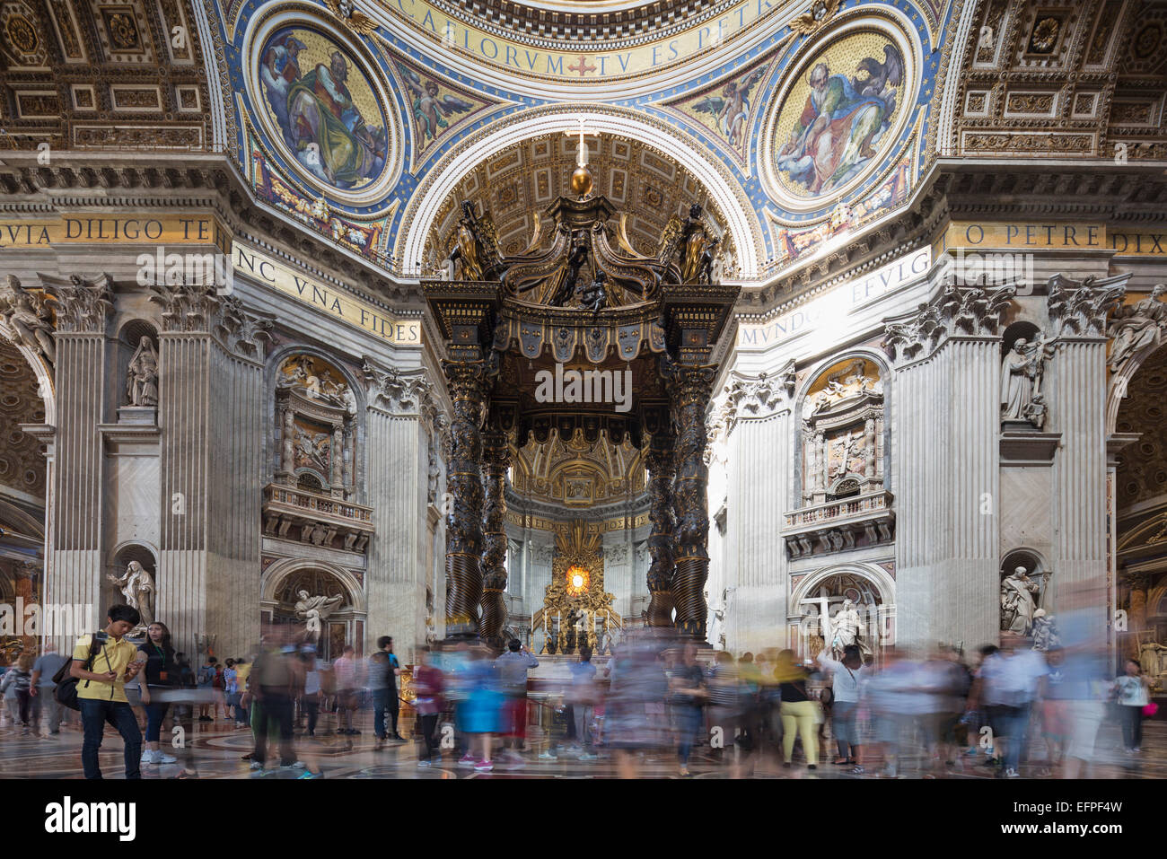 Inside St. Peter's Basilica. Vatican City, UNESCO World Heritage Site ...