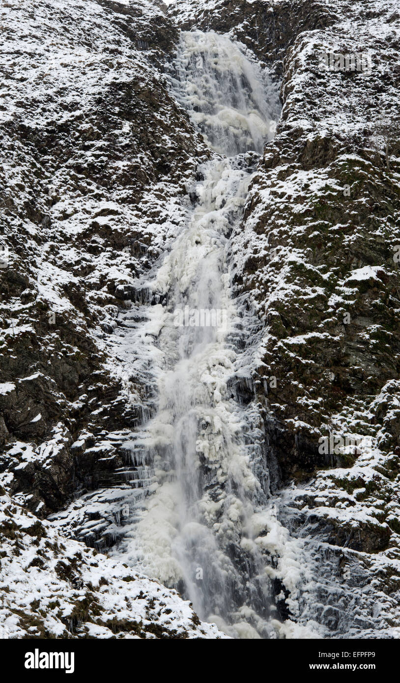 Freezing waterfall in Grey Mares Tail nature reserve. Moffat Valley ...