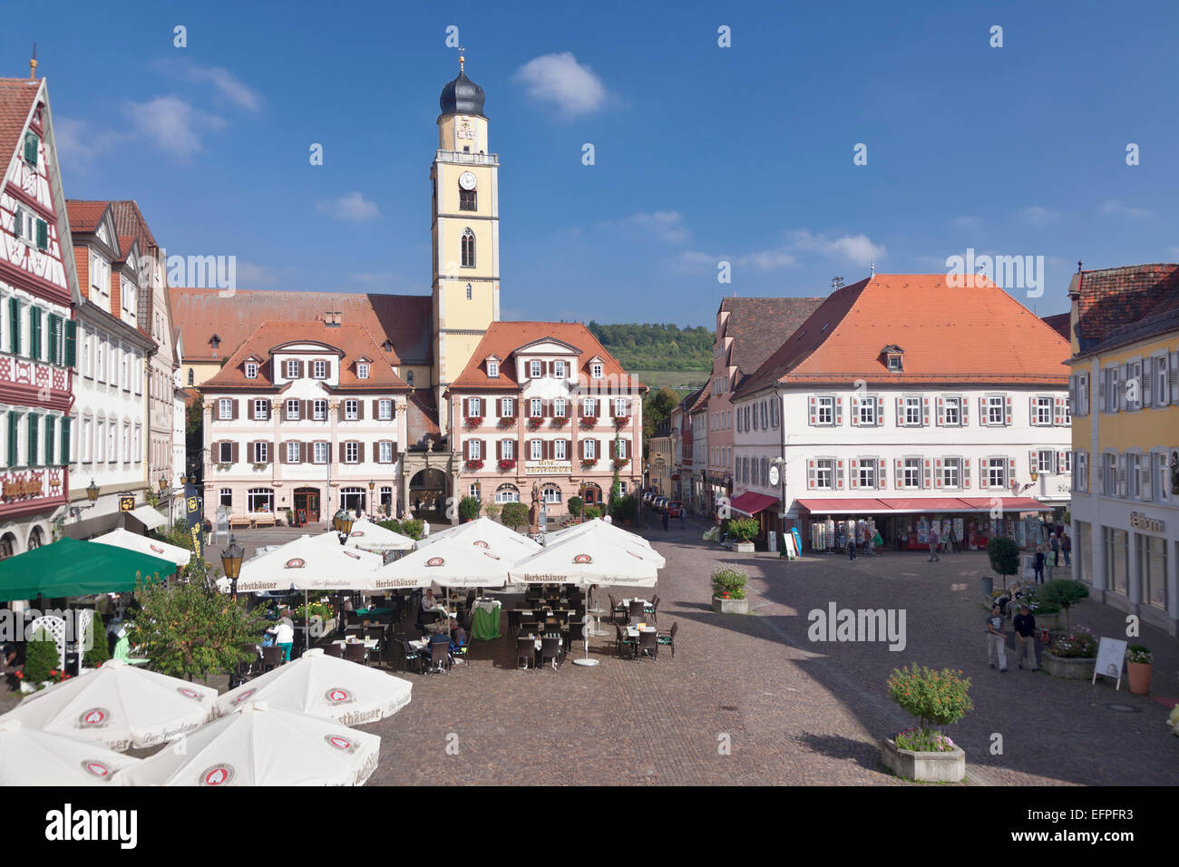 Market Square, Bad Mergentheim, Taubertal Valley, Romantische Strasse ...
