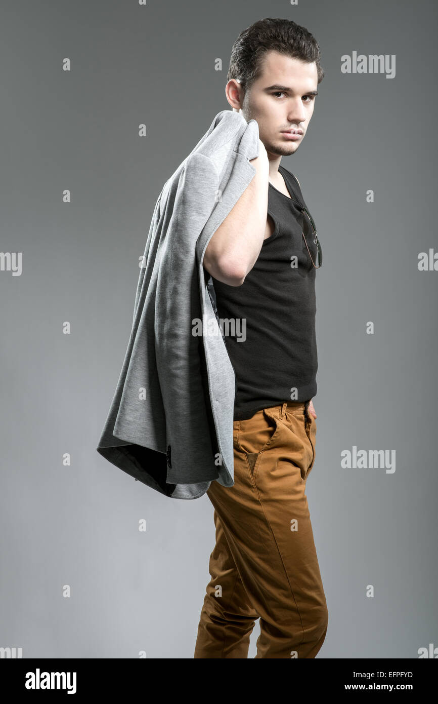 Handsome young man, fashion photography Stock Photo - Alamy