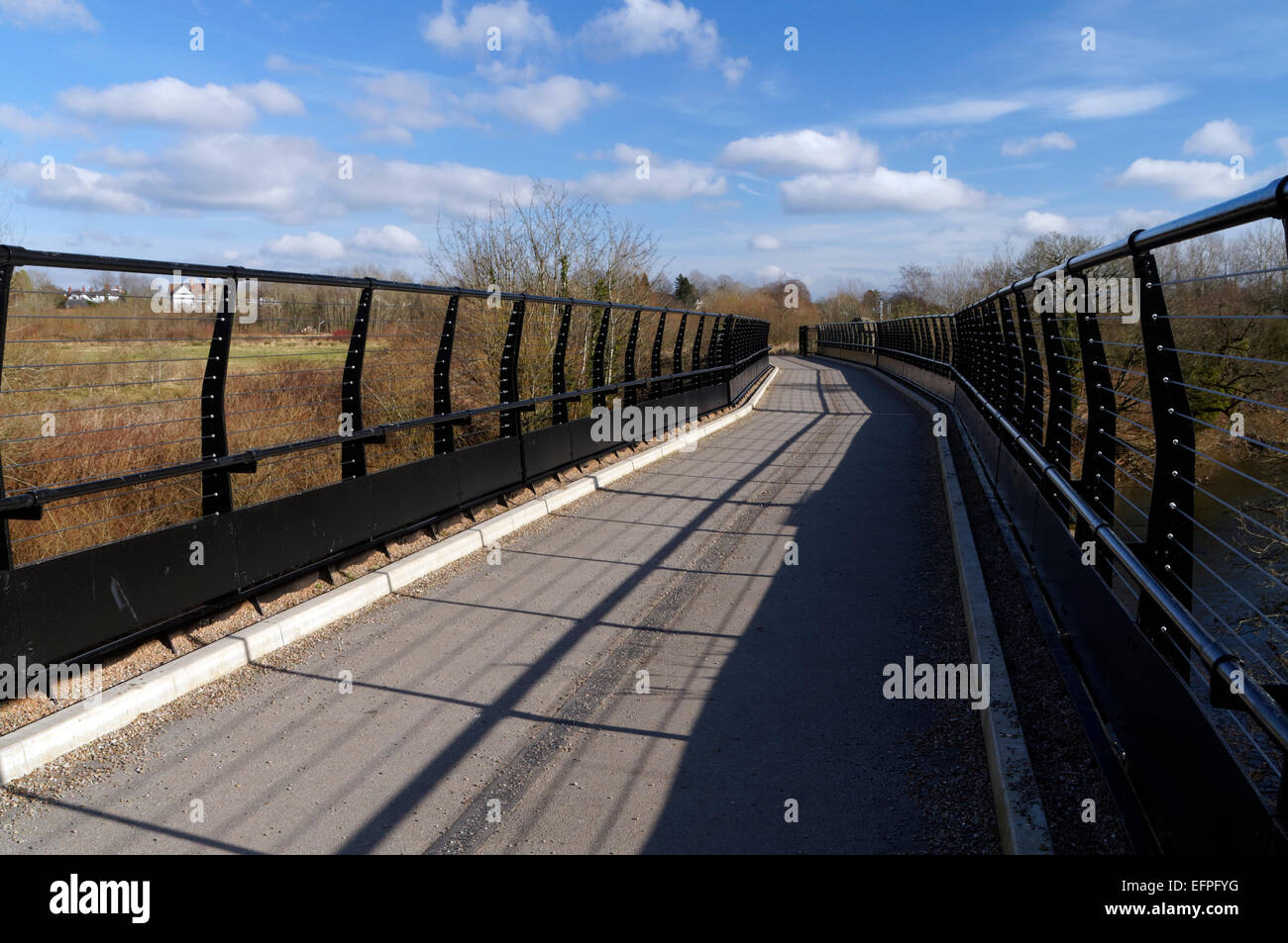 New bridge carrying walking/cycle path over River Taff, Hayley Park ...