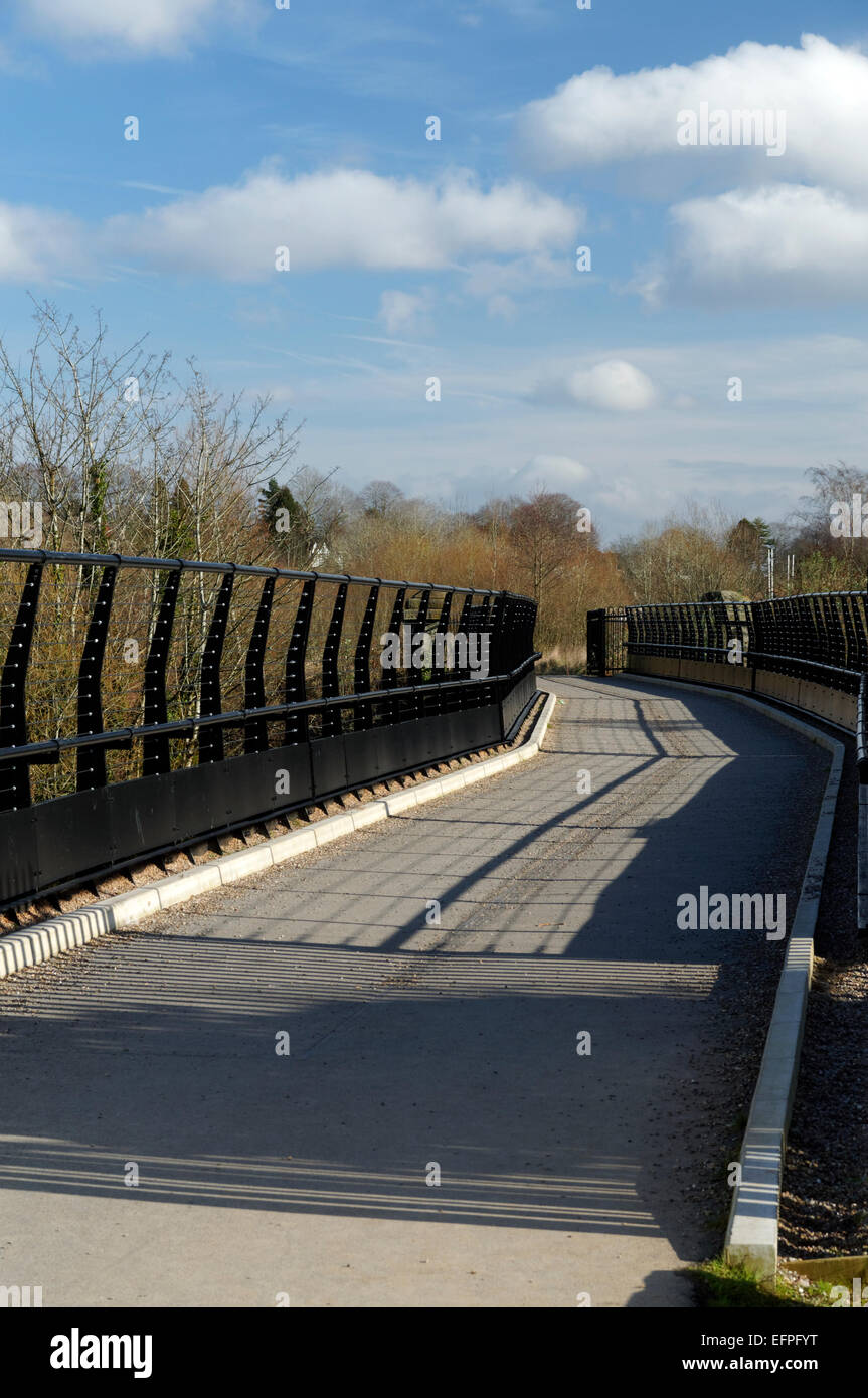 New bridge carrying walking/cycle path over River Taff, Hayley Park ...