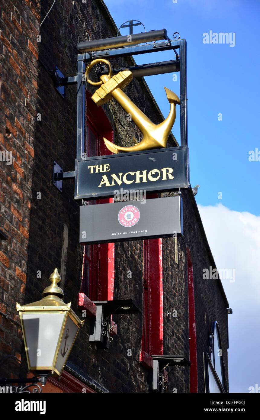 The Sign of The Anchor pub, Bankside, Southwark, London, England, UK ...