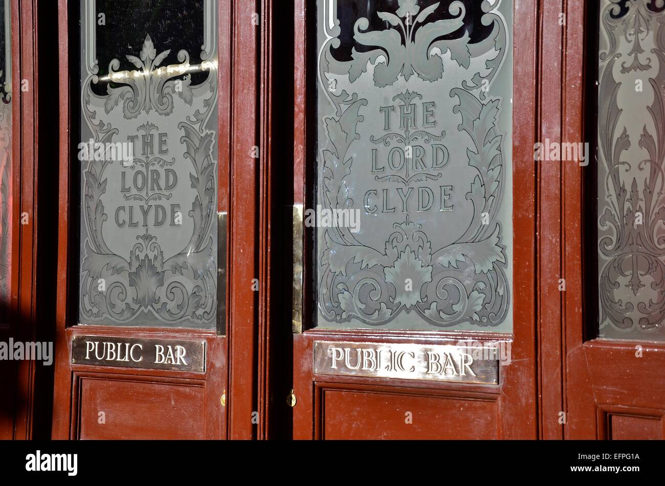 Doors of The Lord Clyde pub, Clennan Street, Southwark, London, England ...