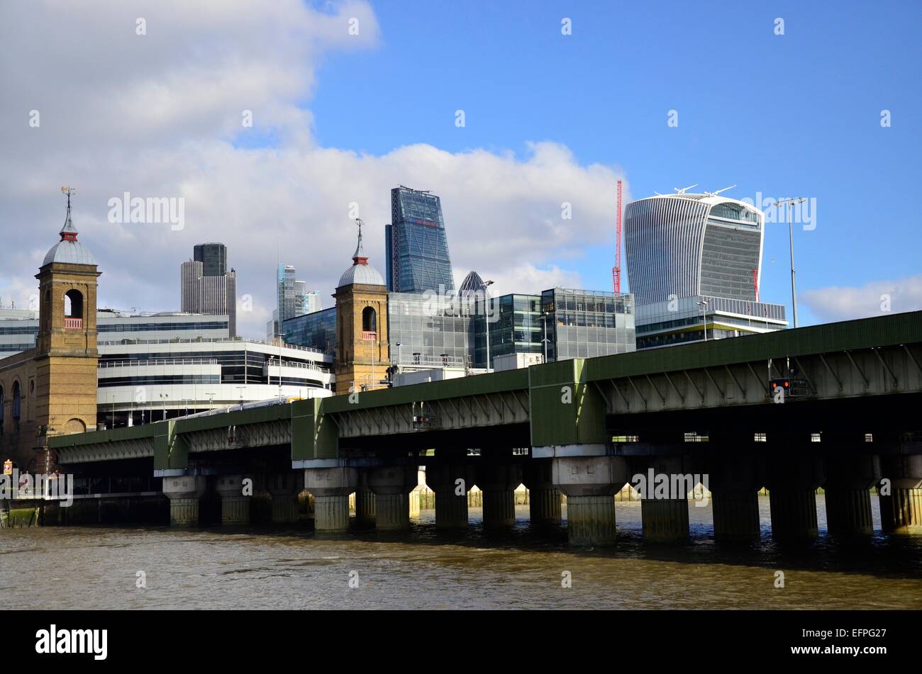 Blackfriars Station with the City of London in the Background, as seen ...
