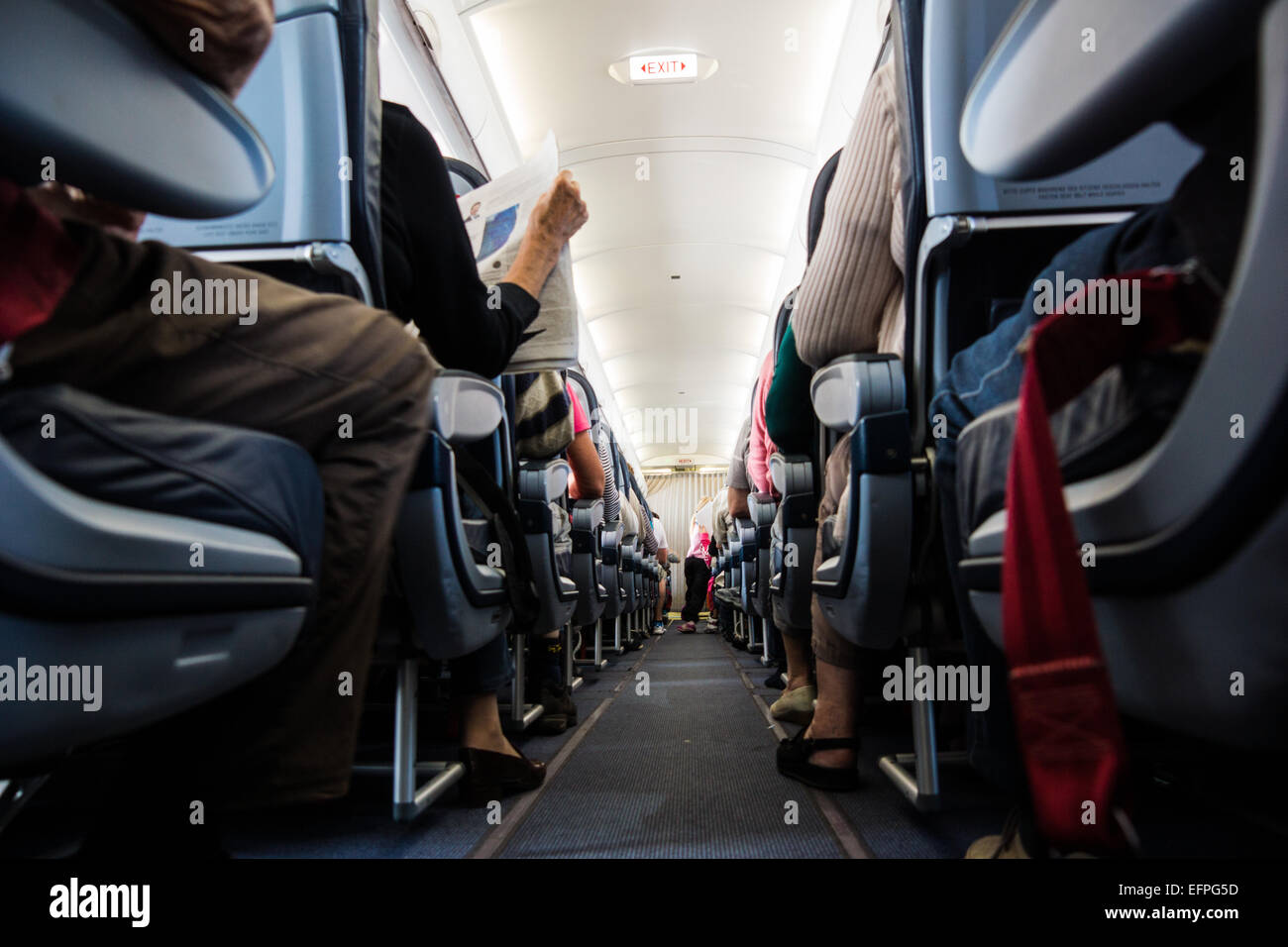Airplane aisle hi-res stock photography and images - Alamy