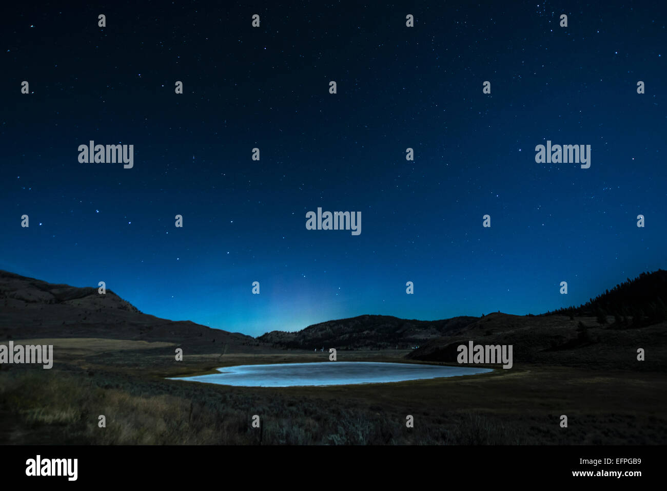 White Lake Grasslands Protected Area at night, Cawston, British ...
