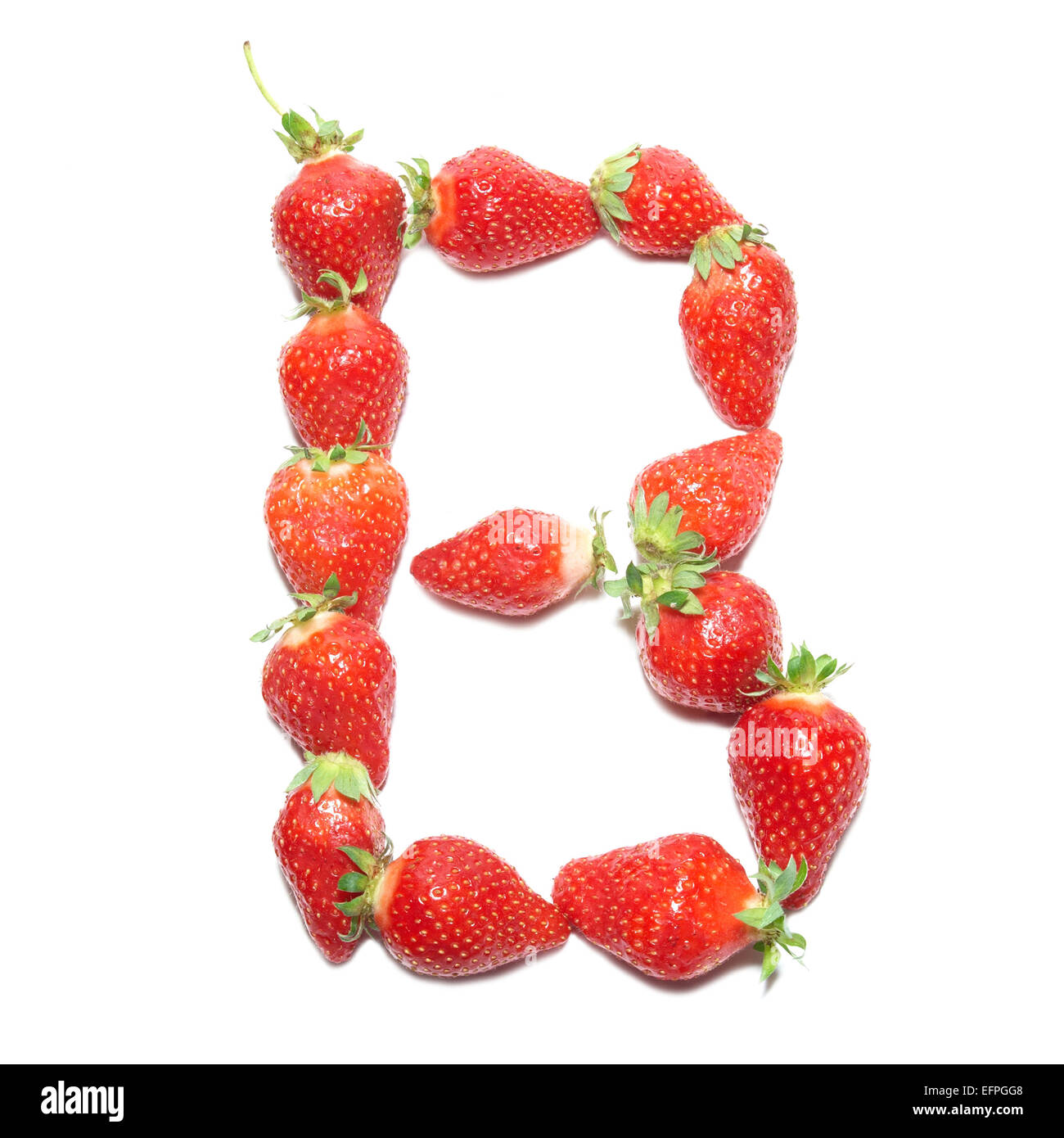 Strawberry health alphabet- letter "B" with white isolation Stock Photo ...