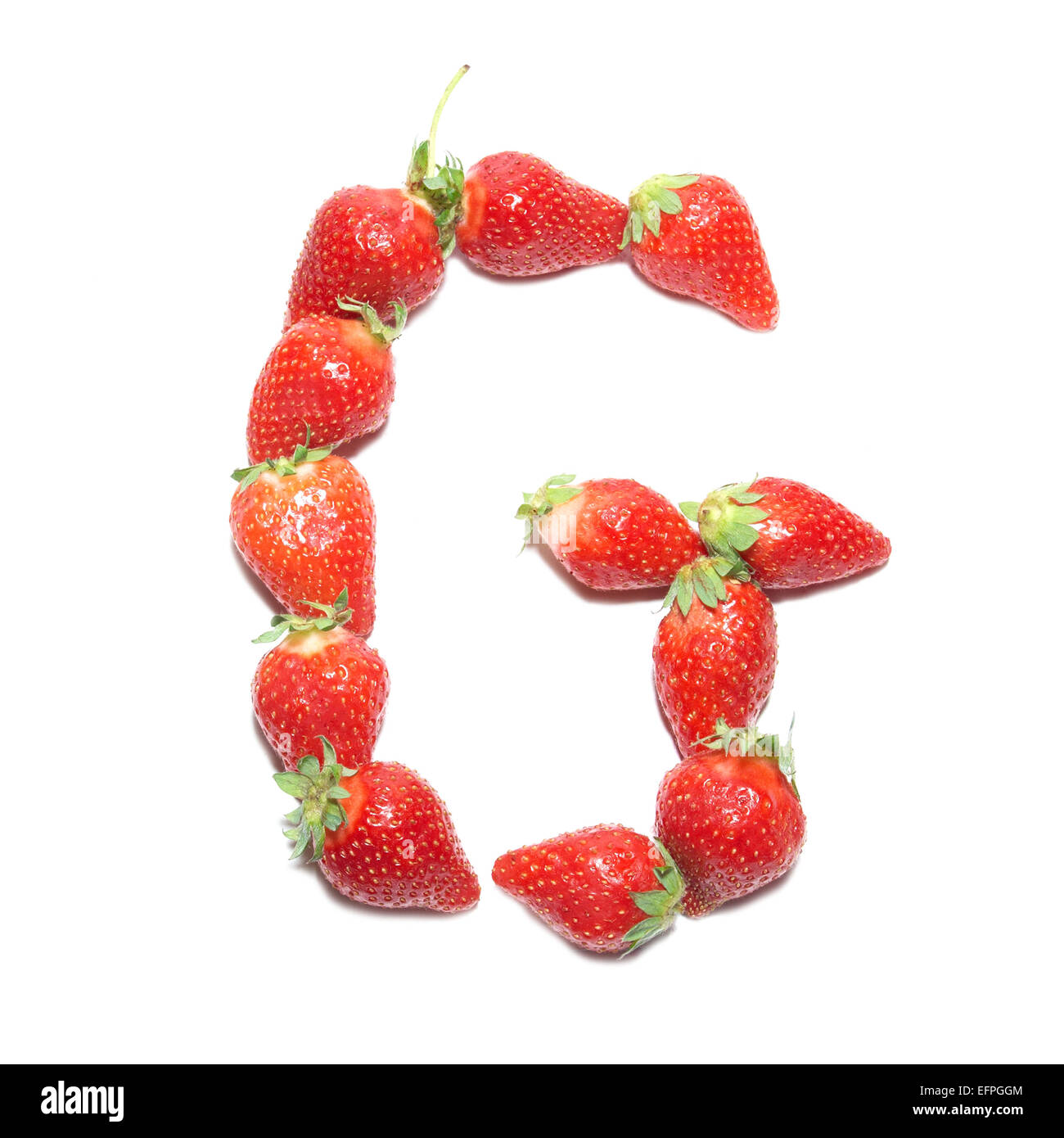 Strawberry health alphabet- letter "G" with white isolation Stock Photo ...