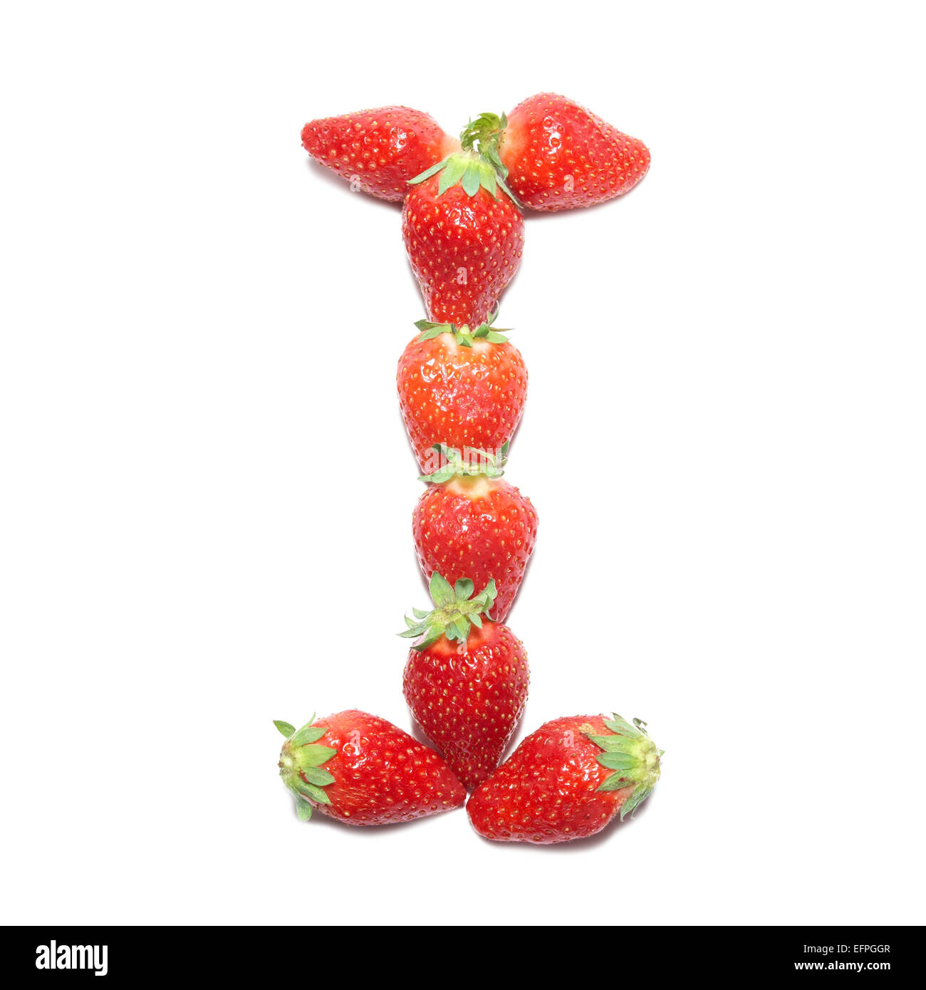Strawberry health alphabet- letter "I" with white isolation Stock Photo ...