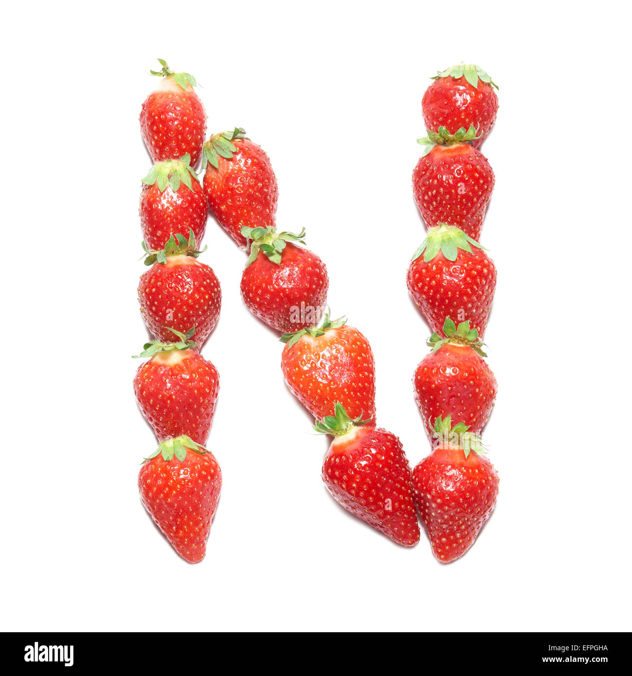Strawberry health alphabet- letter "N" with white isolation Stock Photo ...