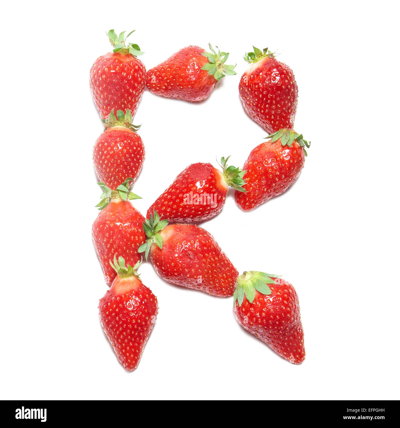 Strawberry health alphabet- letter "R" with white isolation Stock Photo ...