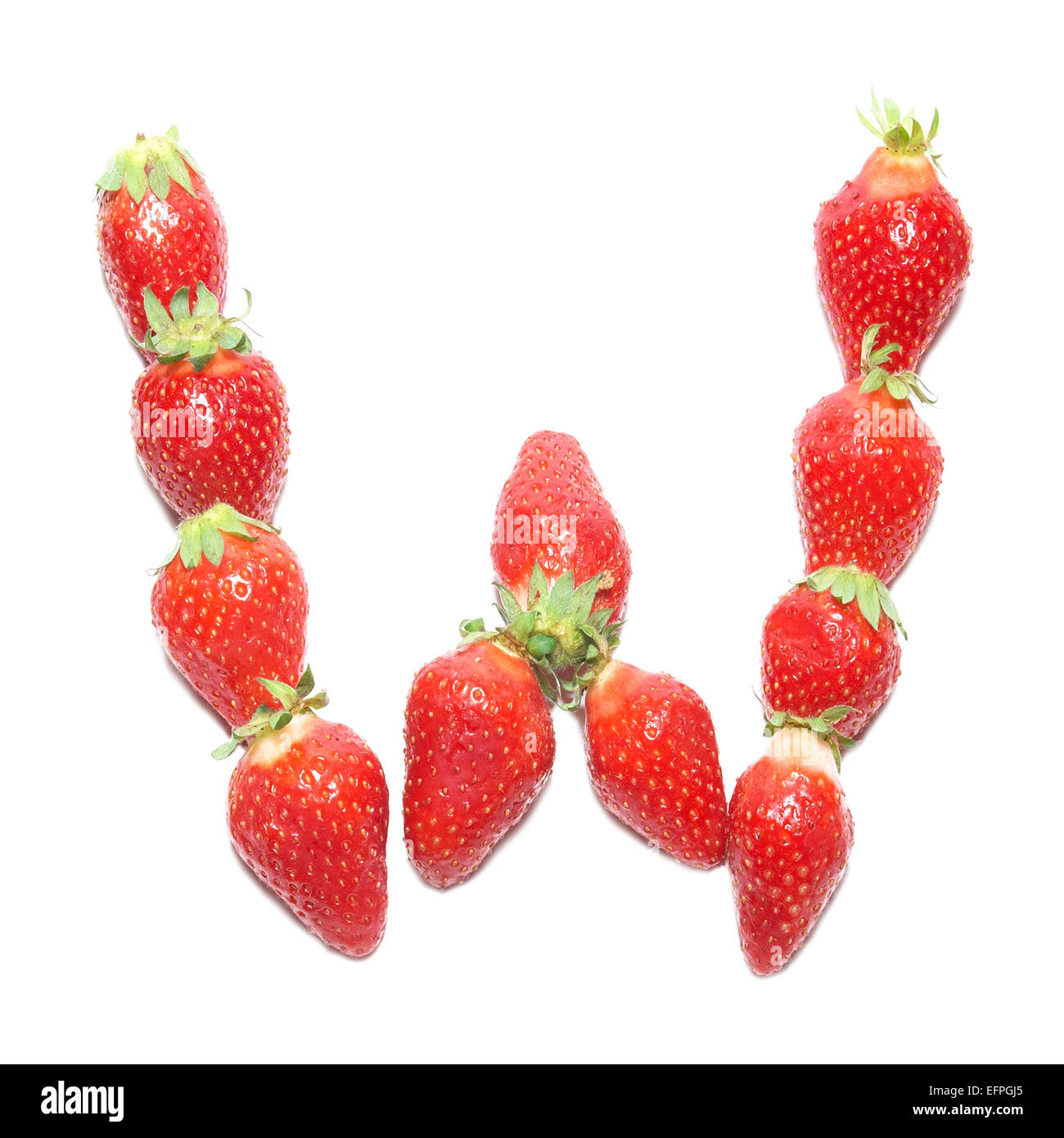 Strawberry health alphabet- letter "W" with white isolation Stock Photo ...