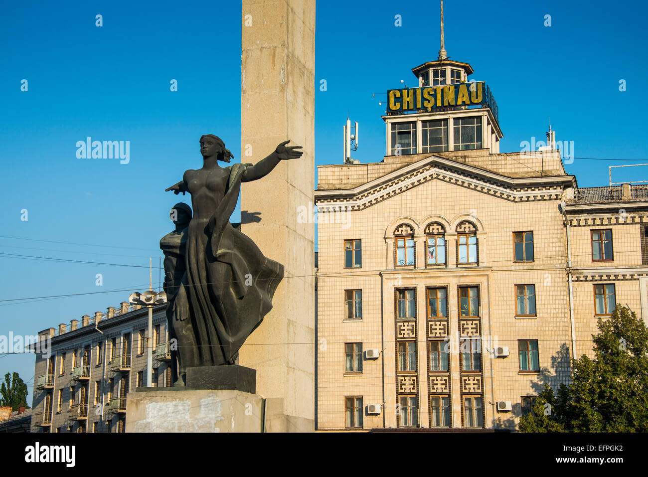 Liberty Monument at Liberty Square in Chisinau capital of Moldova ...