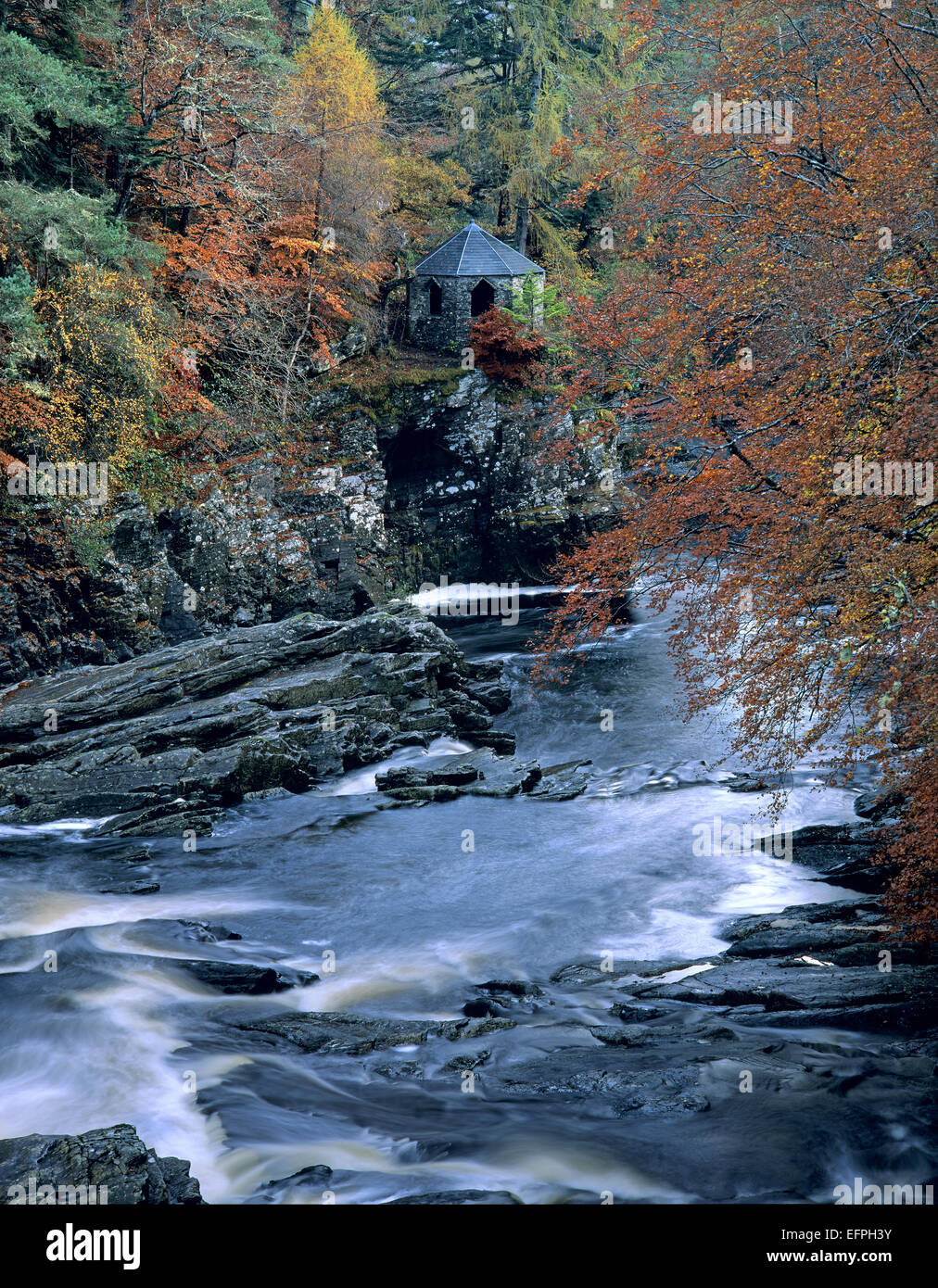 River Moriston at Invermoriston falling towards Loch Ness in the ...
