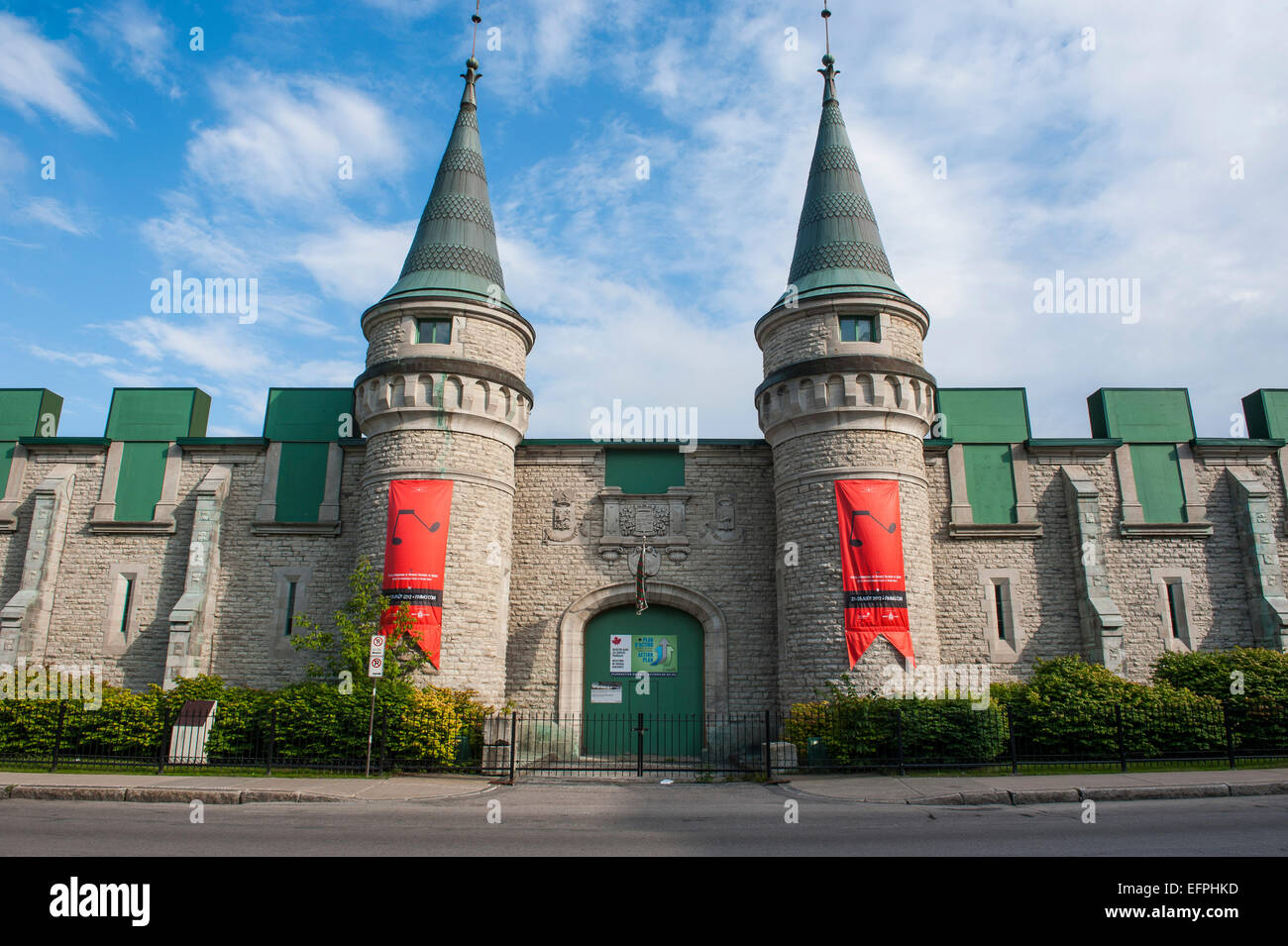 The towers of the Quebec City Armoury in Quebec City, Quebec, Canada ...