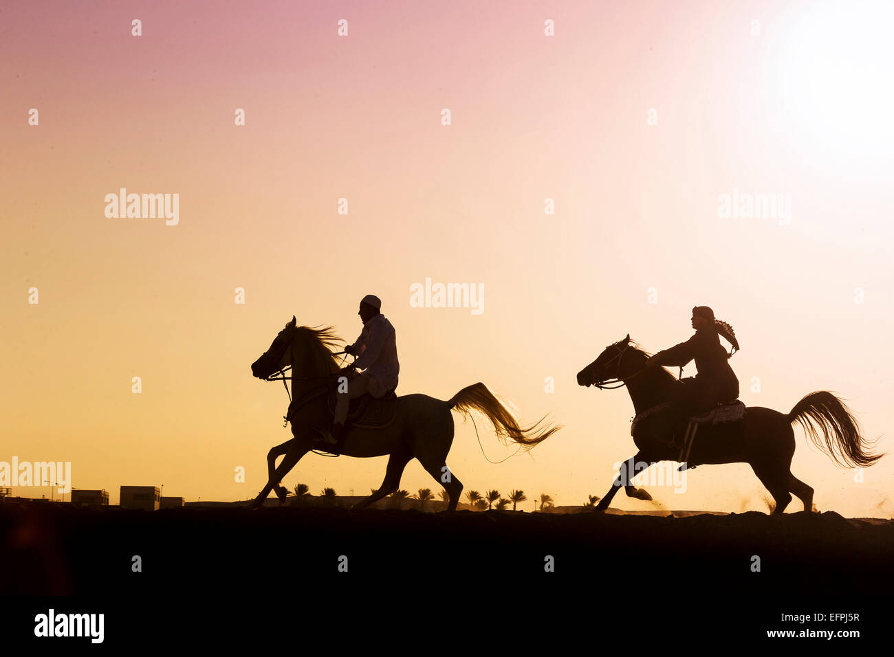 Silhouette man horse against sunset hi-res stock photography and images ...