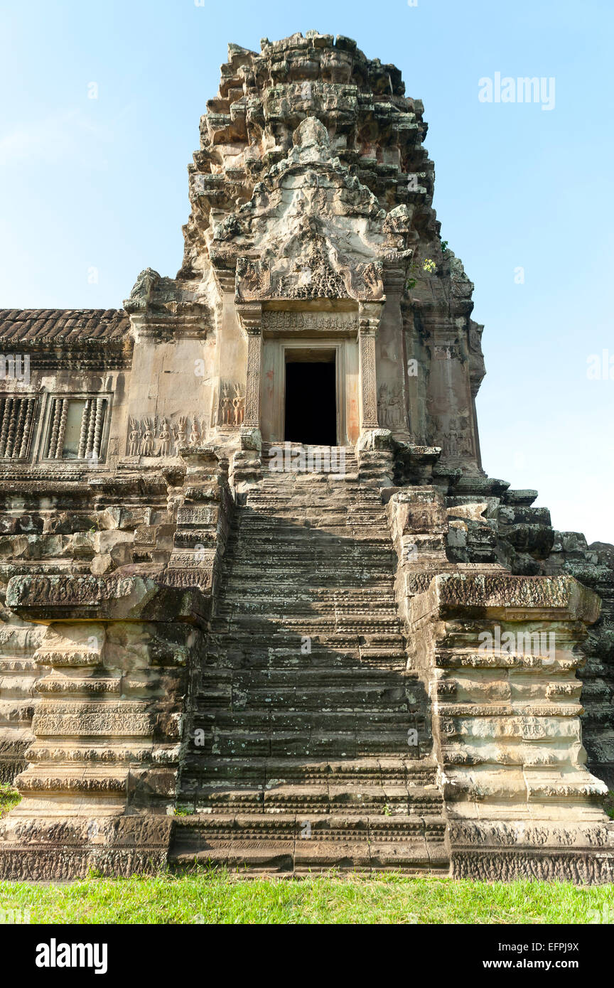 Corner tower of the Bakan level, Angkor Wat Temple complex, UNESCO ...
