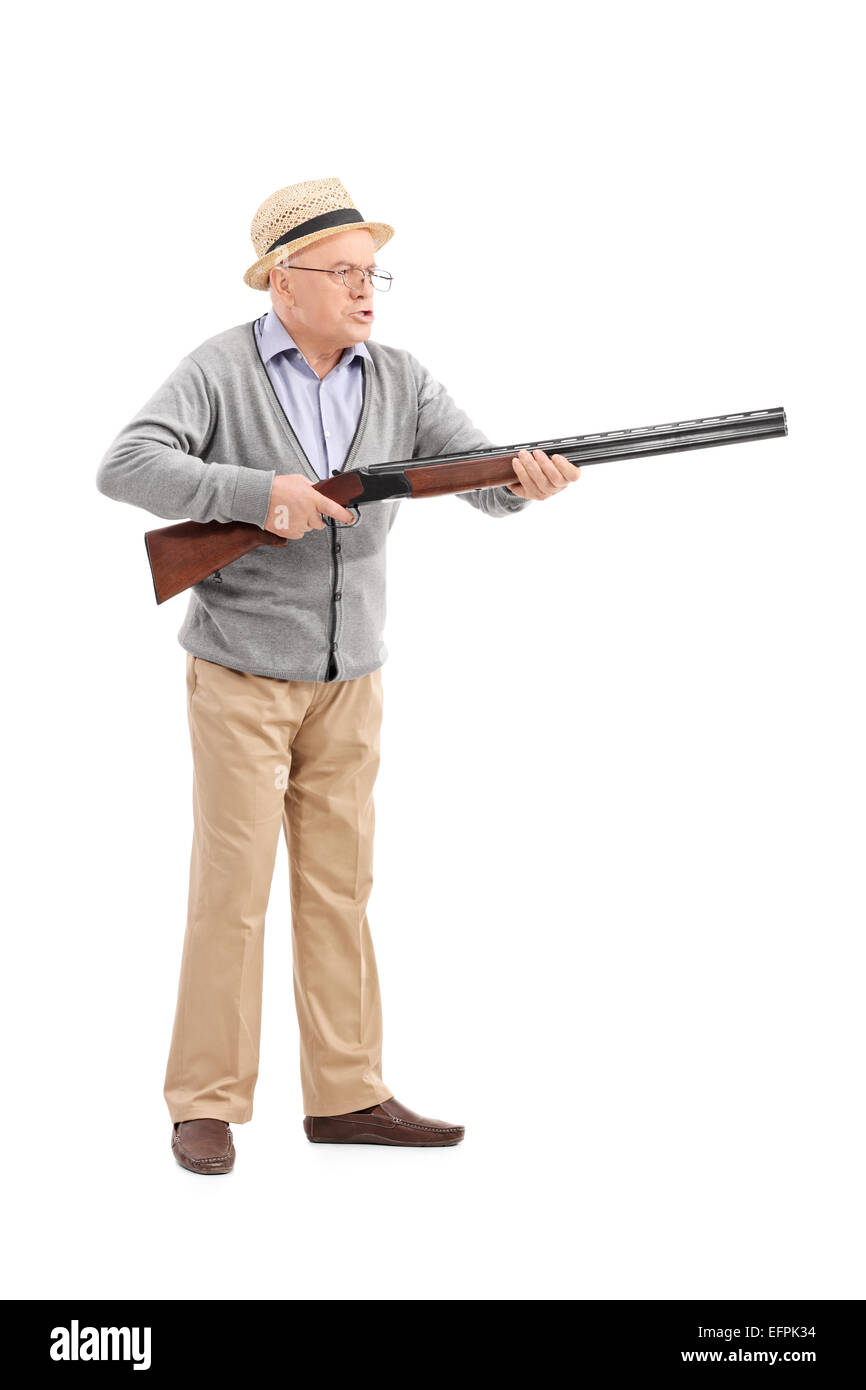 Crazy Old Man With Gun