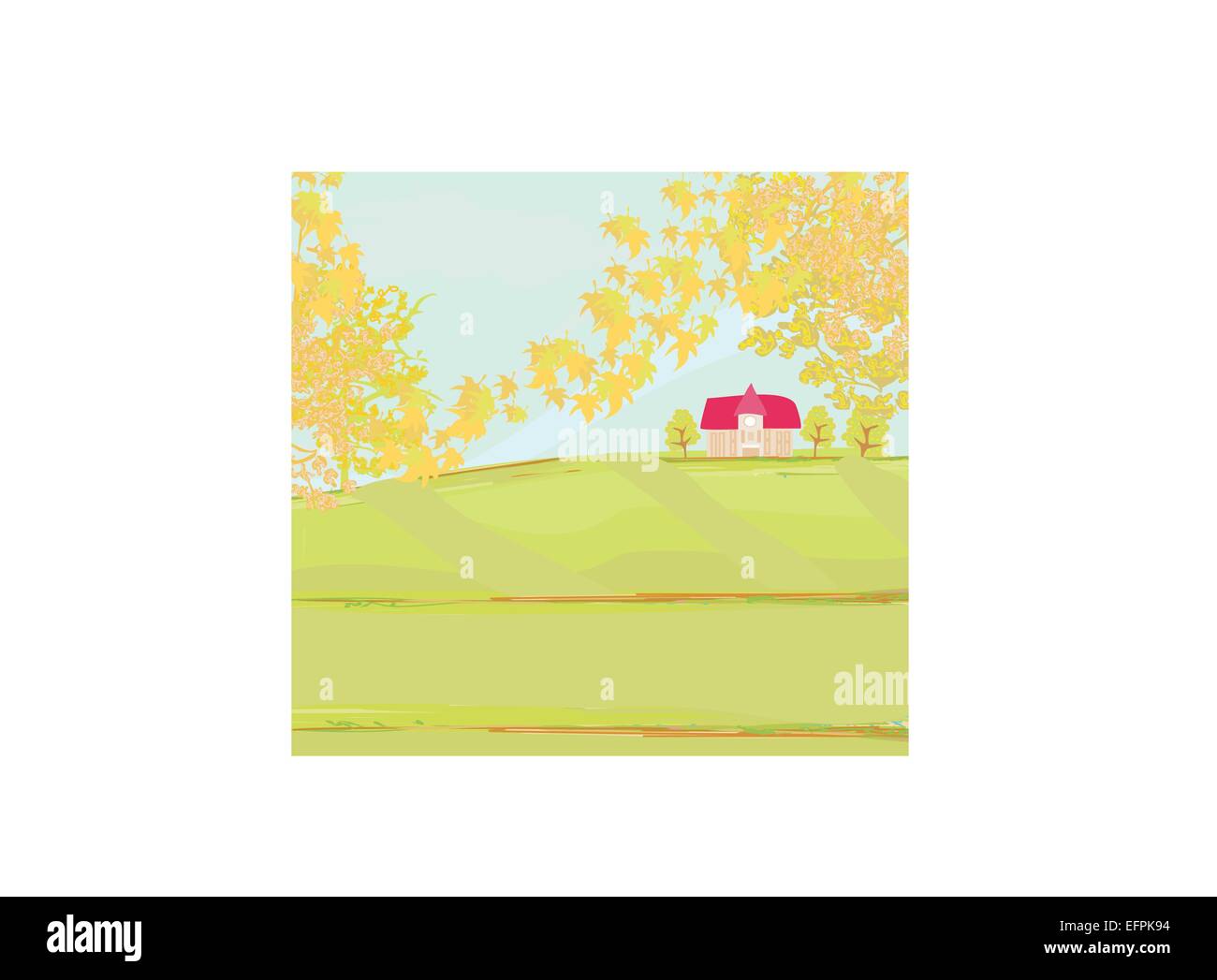 Rural road autumn mountain Stock Vector Images - Alamy