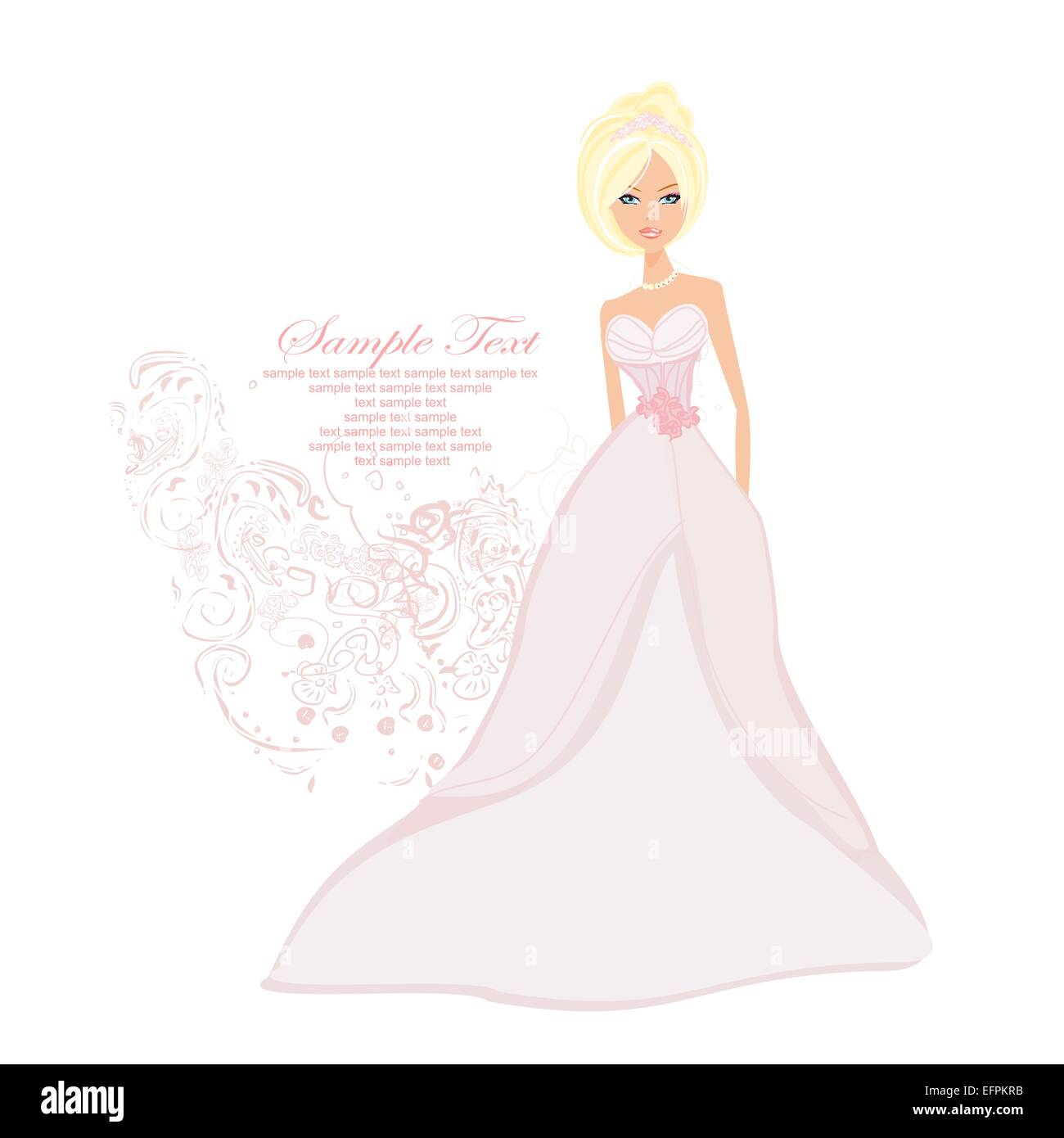 Beautiful blond bride card Stock Vector Image & Art - Alamy