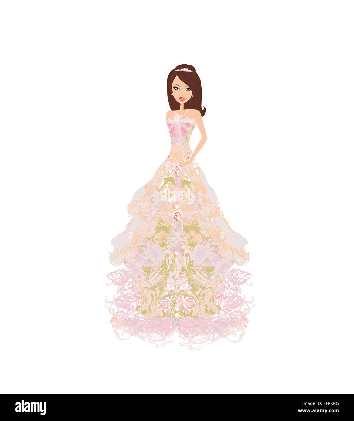 Vector illustration of beauty-bride princess Stock Vector Image & Art ...