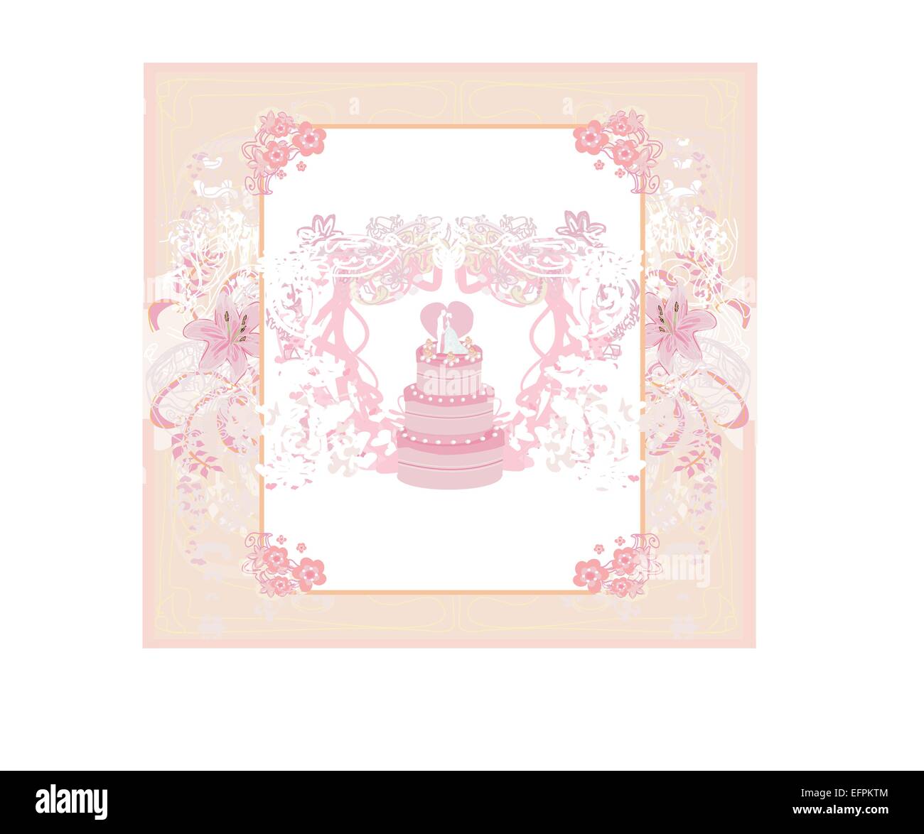 wedding cake card design Stock Vector Image & Art - Alamy