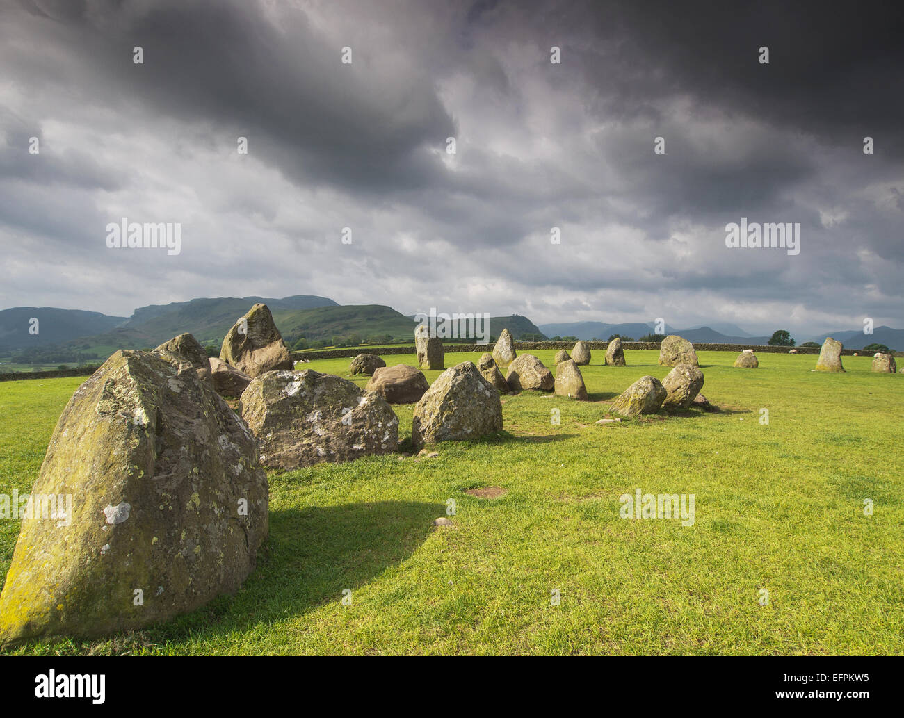 Castlerigg Ancient Stone Circle near Keswick in the Lake District of ...