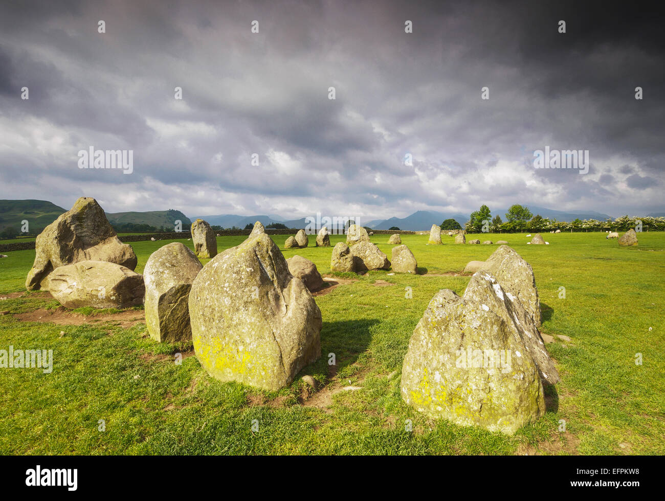 Castlerigg Ancient Stone Circle near Keswick in the Lake District of ...