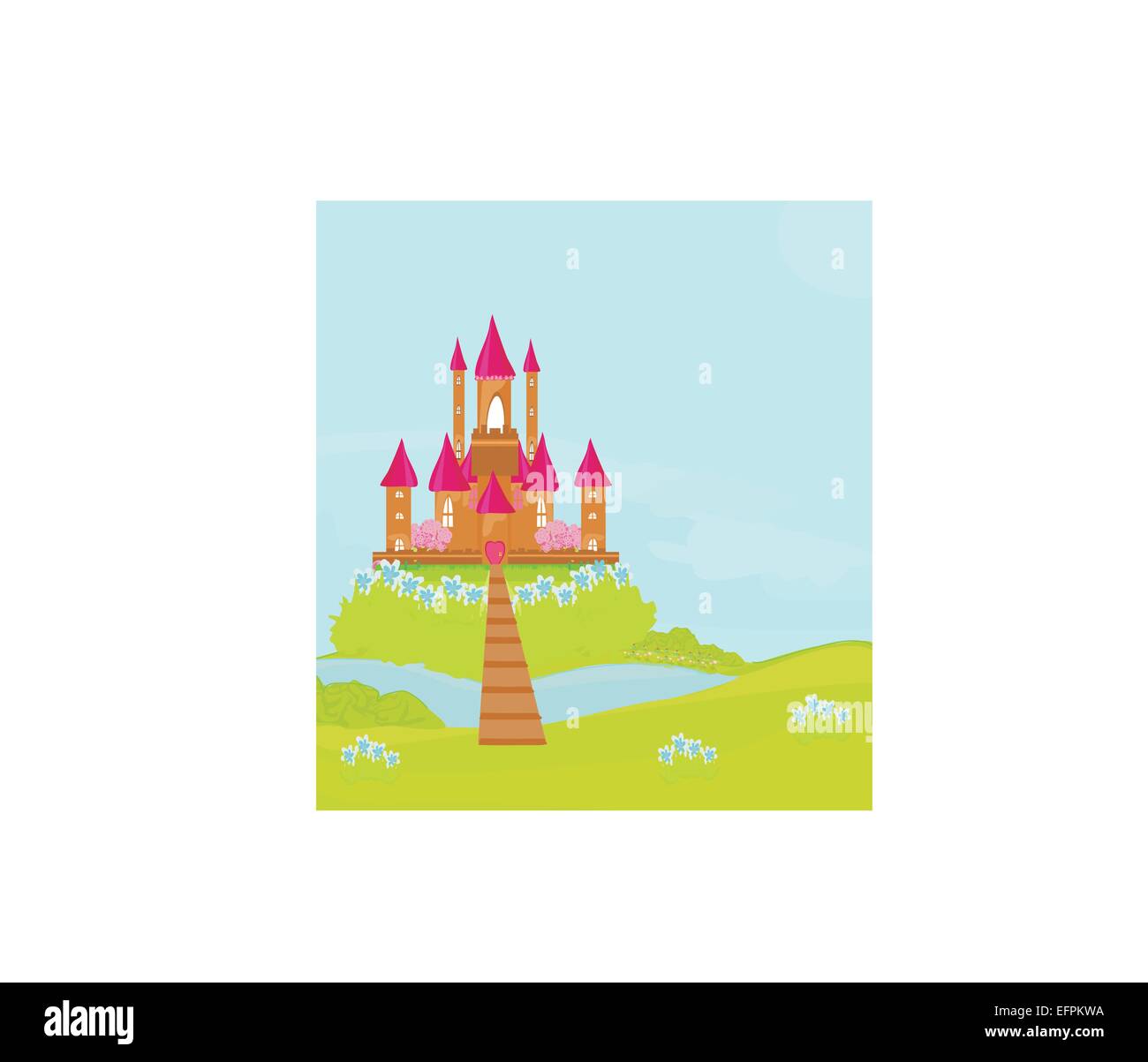 brown princess castle on the river Stock Vector Image & Art - Alamy