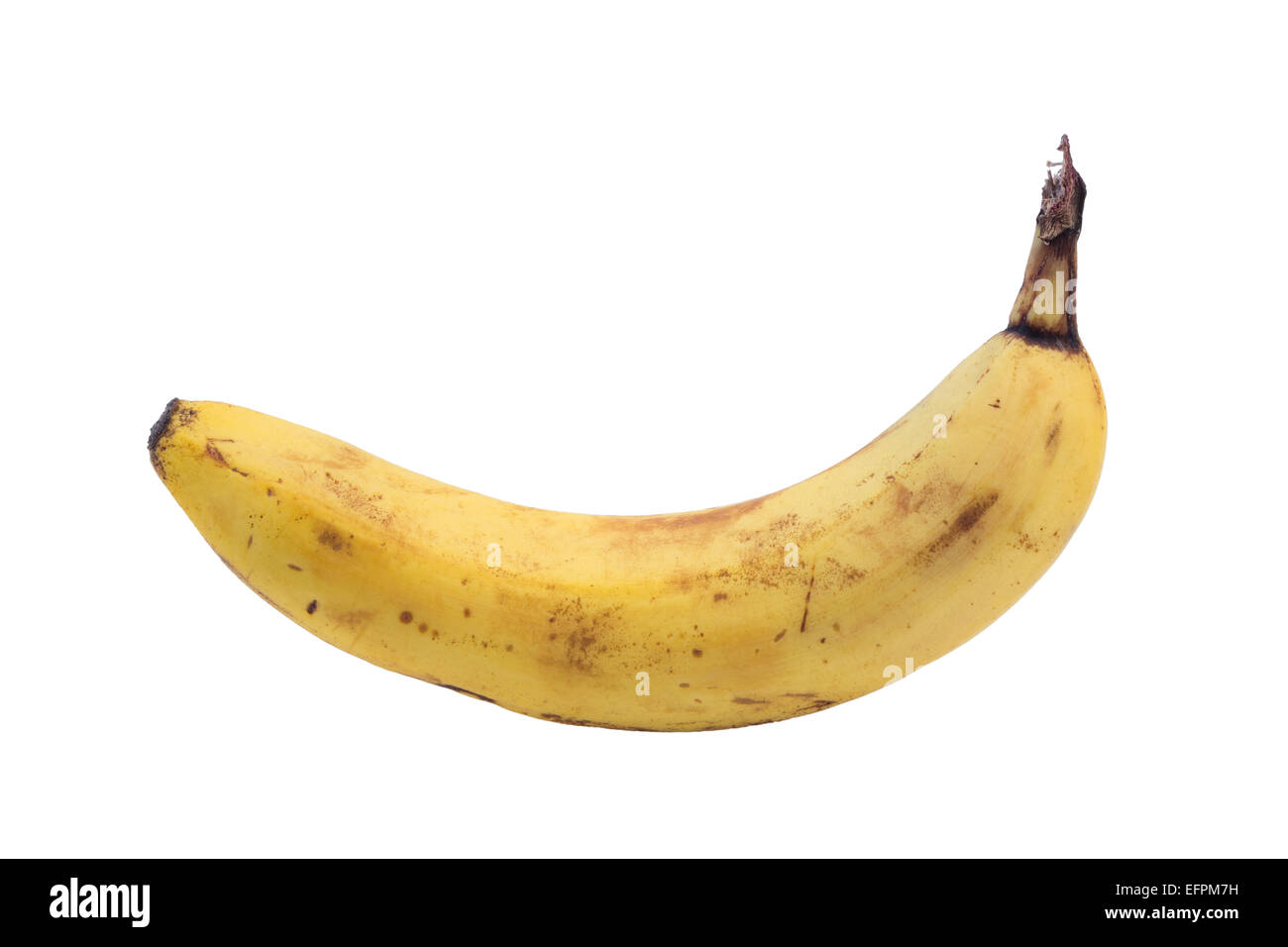 Closeup of one ripe banana, isolated on white background Stock Photo ...