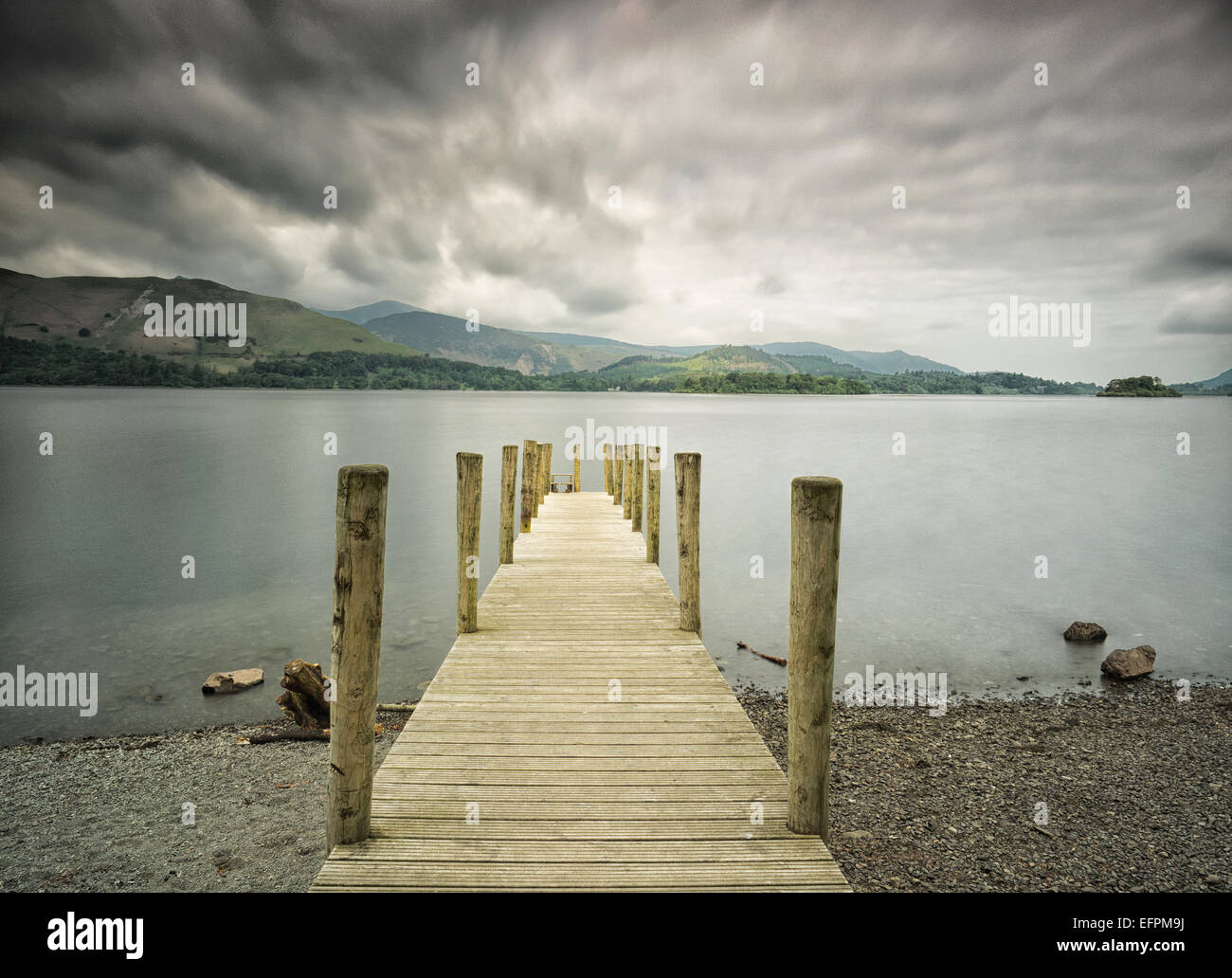 Barrow Bay Jetty on Derwentwater, Lake District, England UK Stock Photo ...