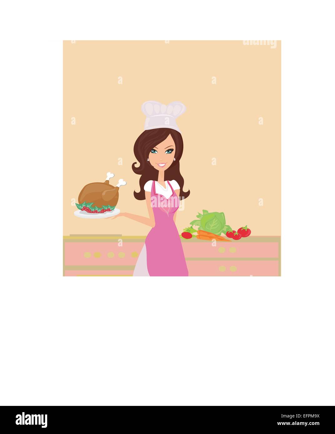 Beautiful girl in desert Stock Vector Images - Alamy