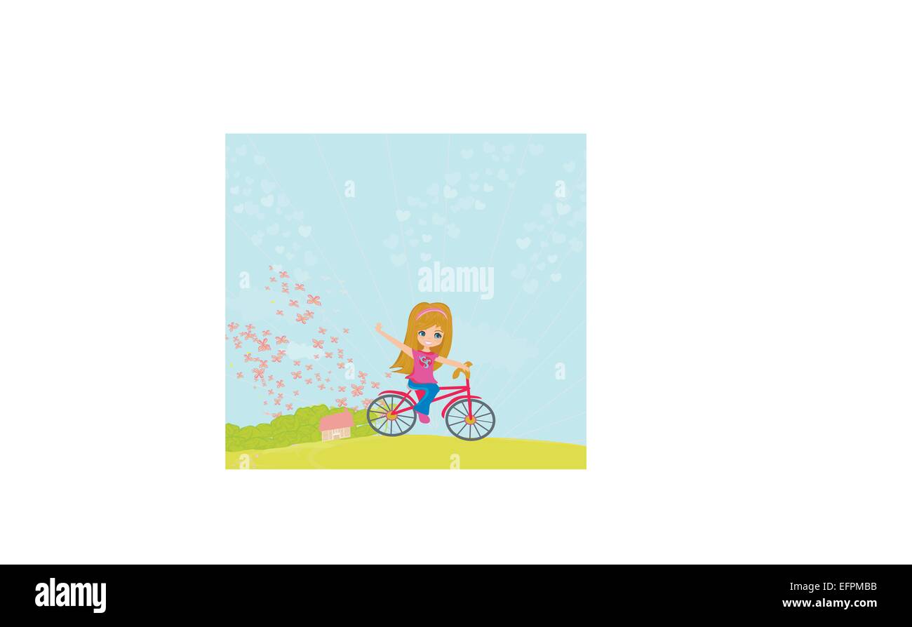 One little girl beach Stock Vector Images - Alamy