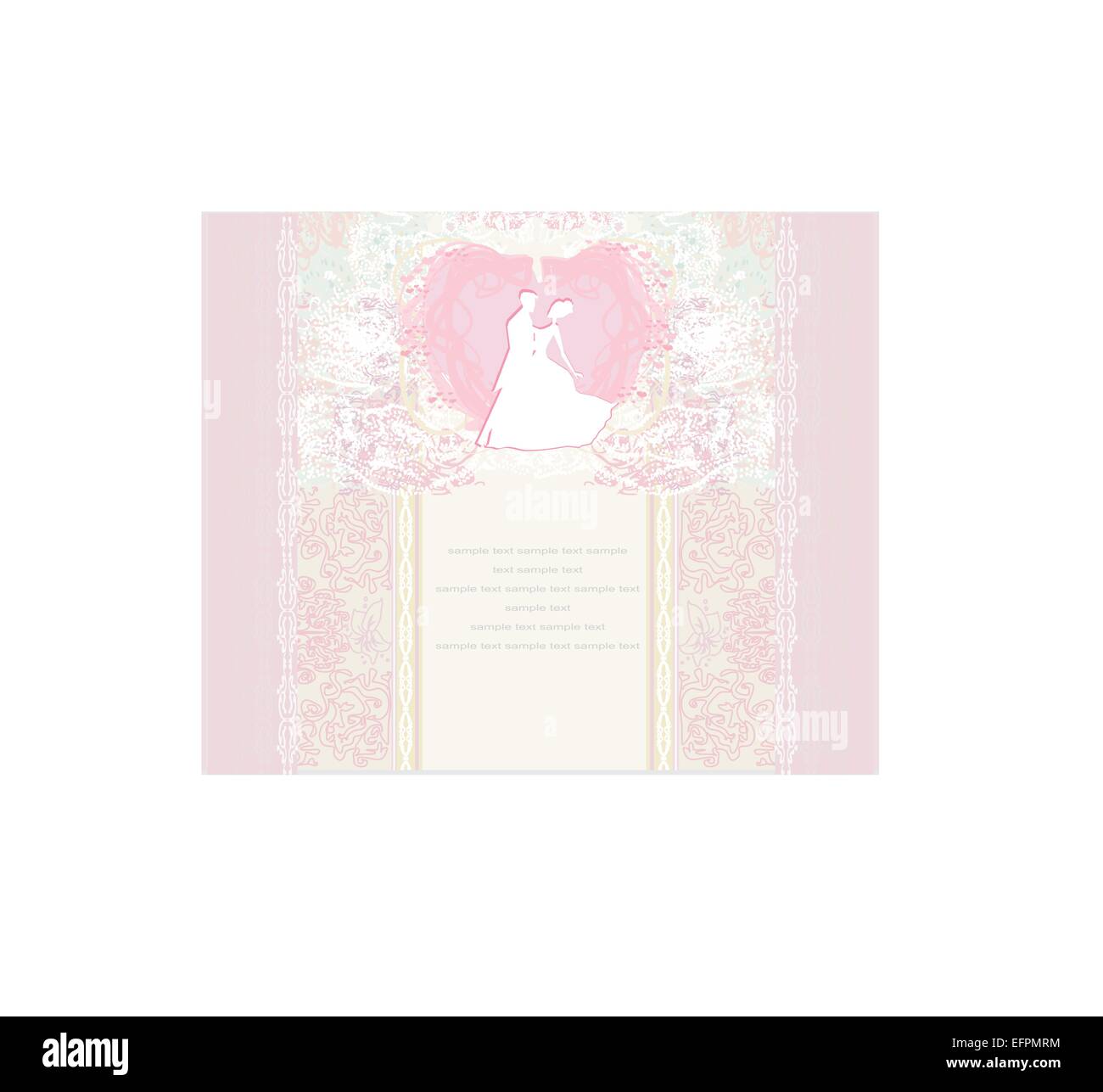 wedding dancing couple silhouette background card Stock Vector Image ...