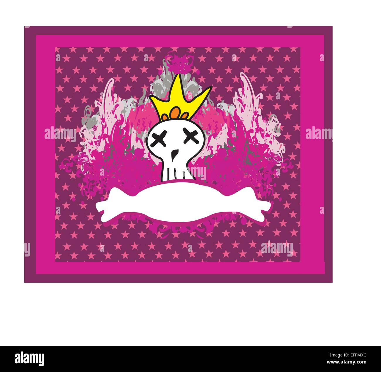 Hand drawn Emo skull vector on grunge background Stock Vector Image ...