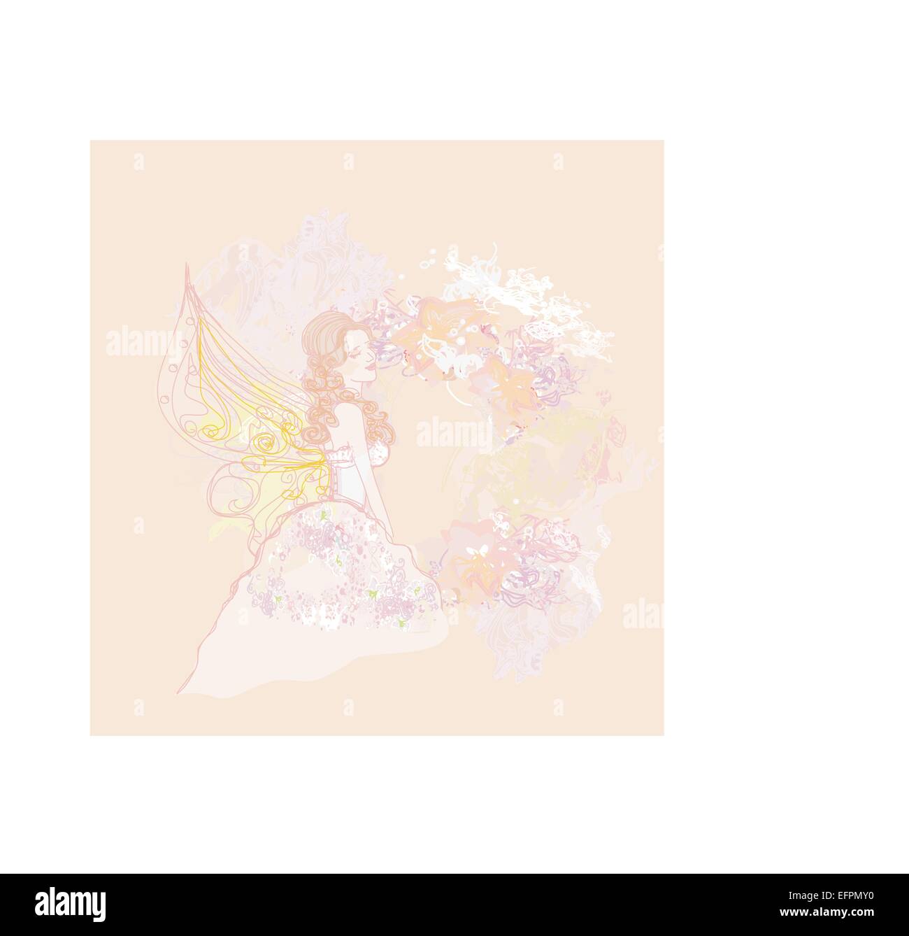 abstract floral background with a beautiful fairy Stock Vector Image ...