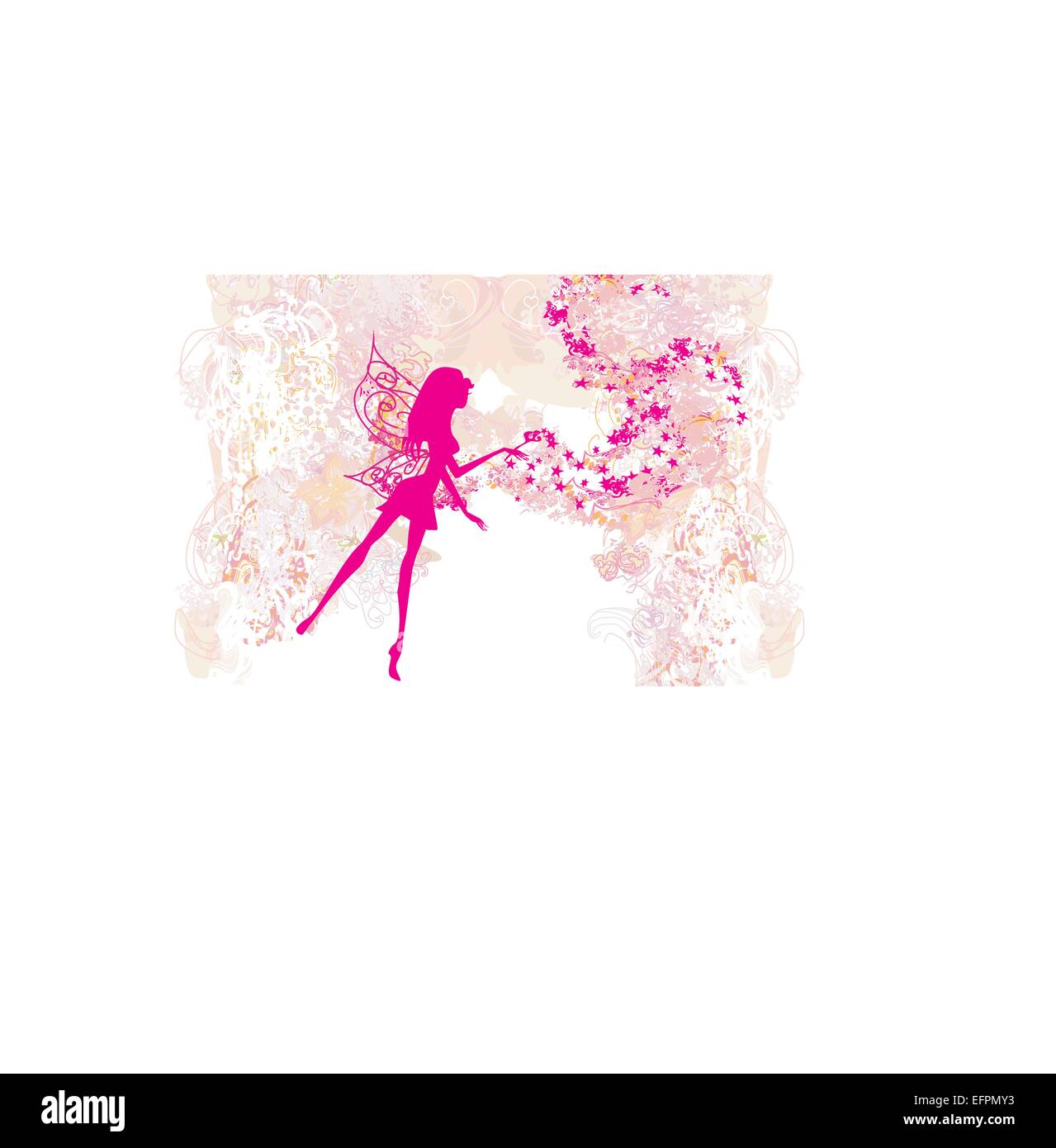 floral background with a beautiful fairy Stock Vector Image & Art - Alamy