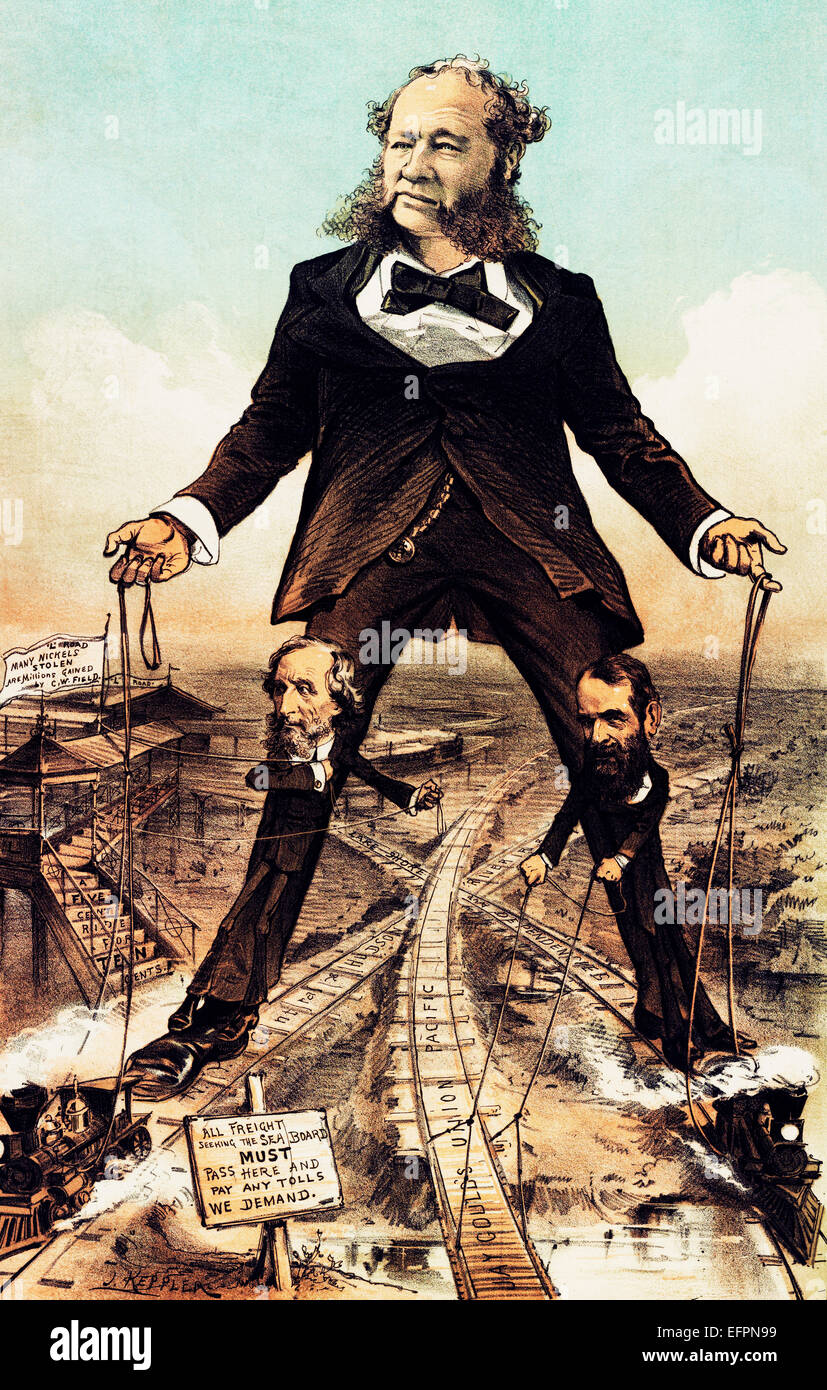 Vintage magazine caricature depicting William Henry Vanderbilt Stock ...