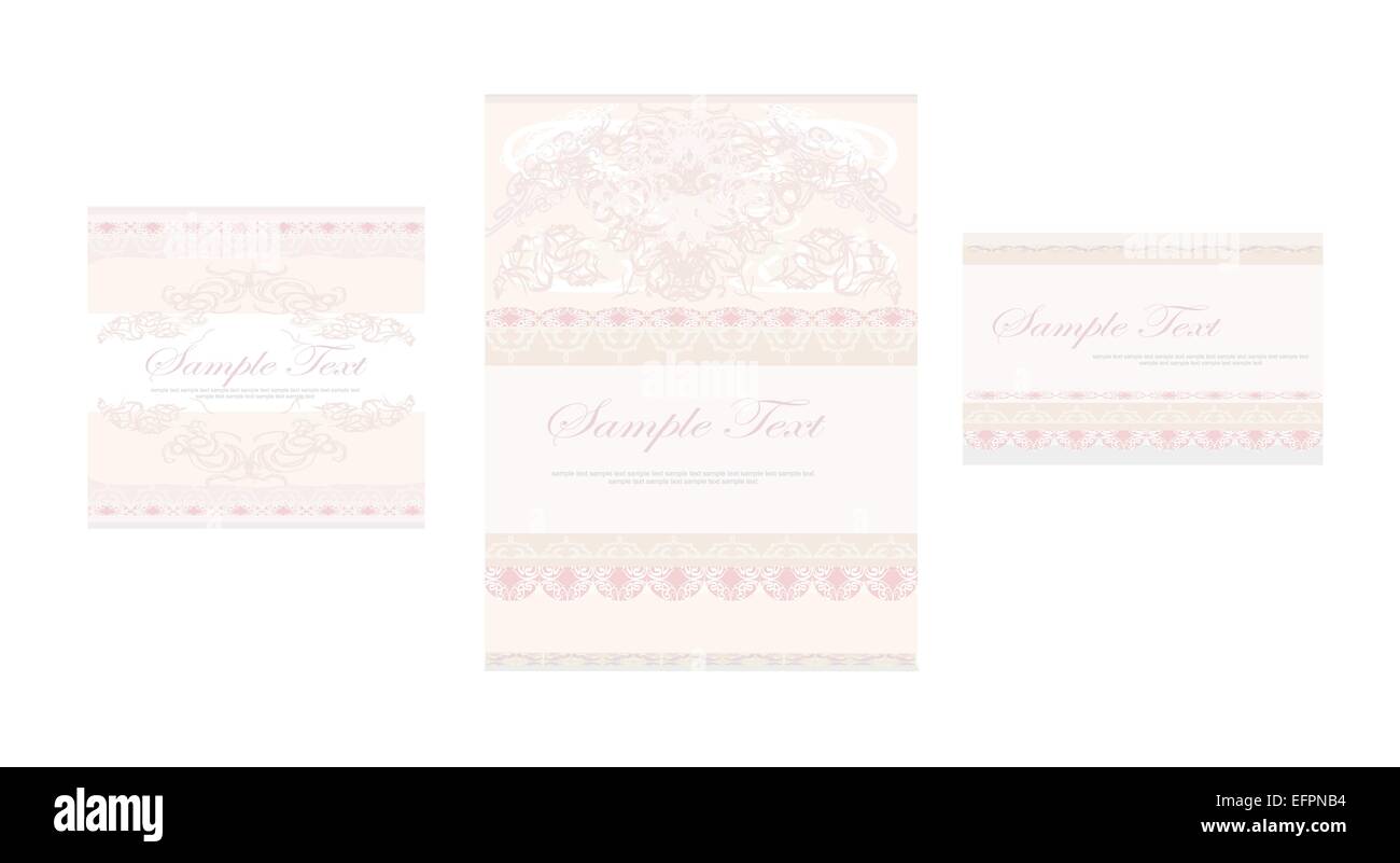 wedding reception card set Stock Vector Image & Art - Alamy