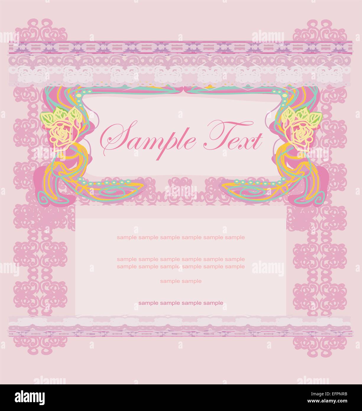 abstract floral frame invitation card Stock Vector Image & Art - Alamy